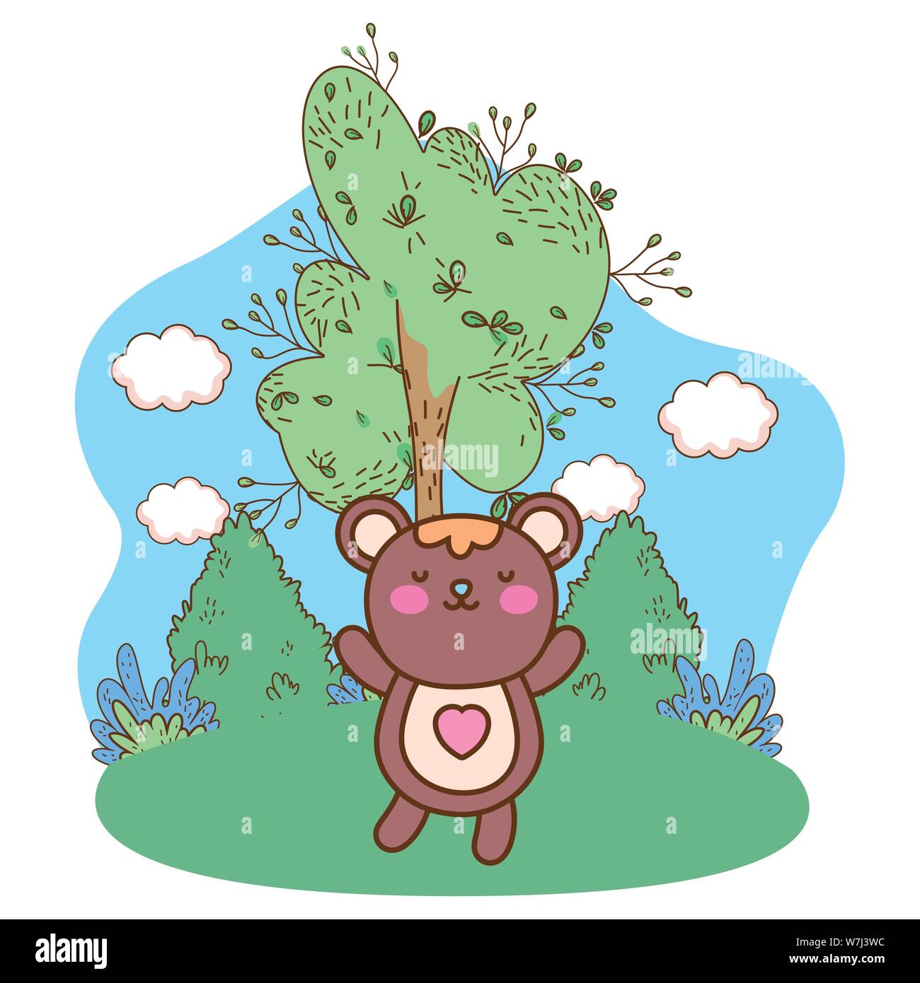Bear cartoon design, Animal cute zoo life nature and fauna theme Vector ...