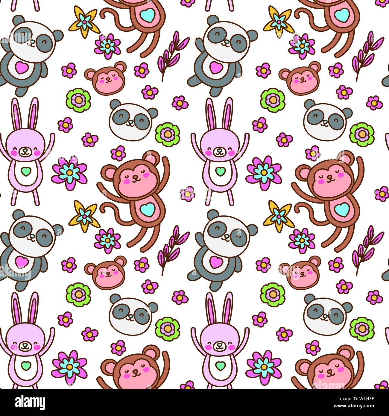 Cartoons background design, Kawaii expression cute character funny and ...