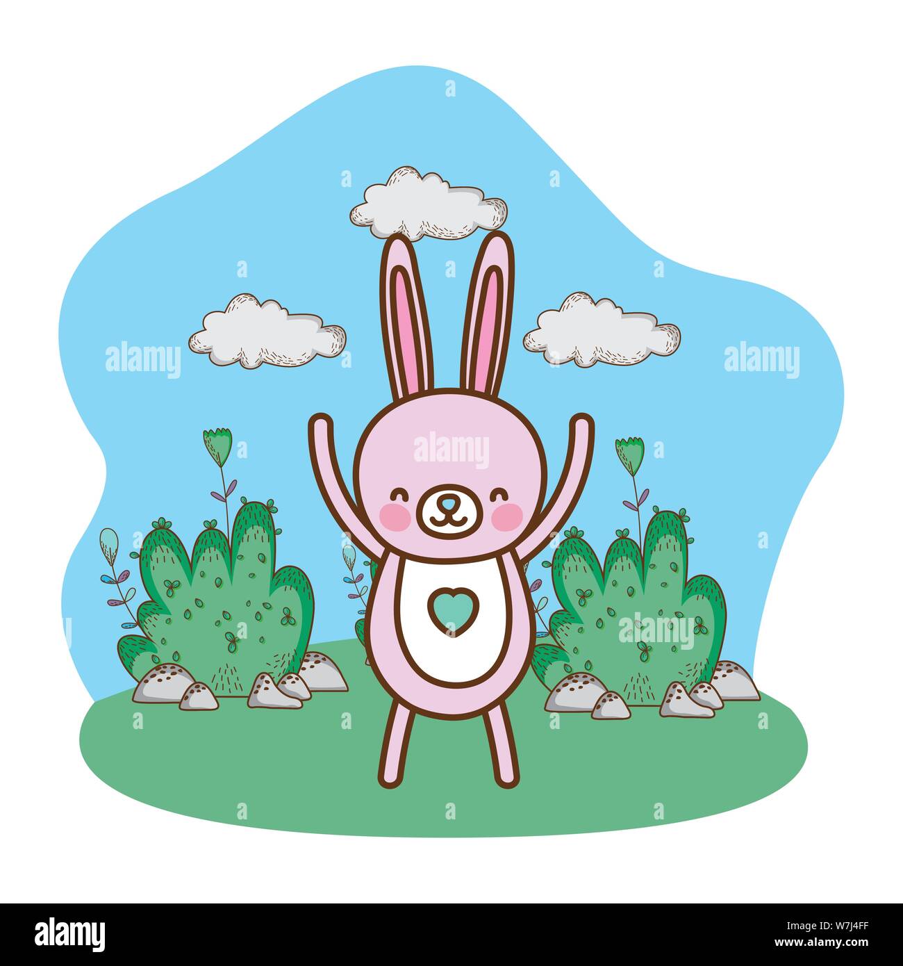 Rabbit cartoon design, Animal cute zoo life nature and fauna theme ...