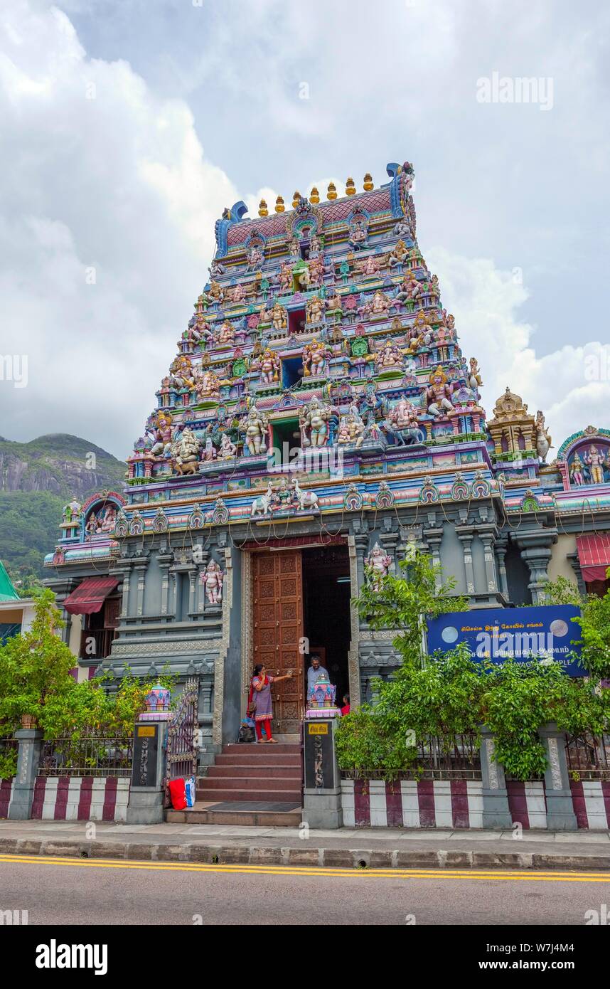 Hindu temple Sri Vinayagar Navasakthi, Victoria, Mahe, Seychelles Stock ...