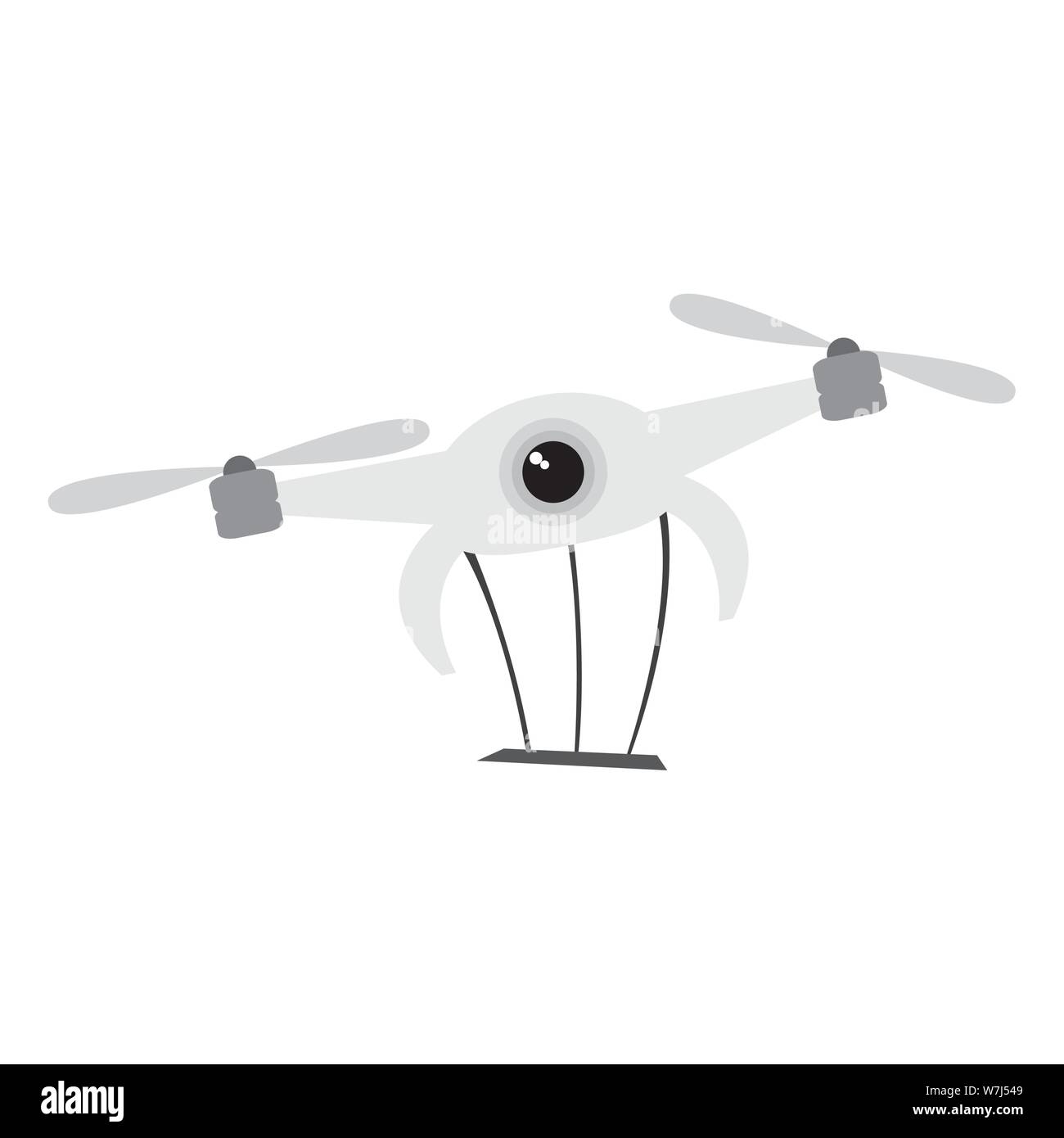 Isolated flying drone over a white background - Vector Stock Vector ...