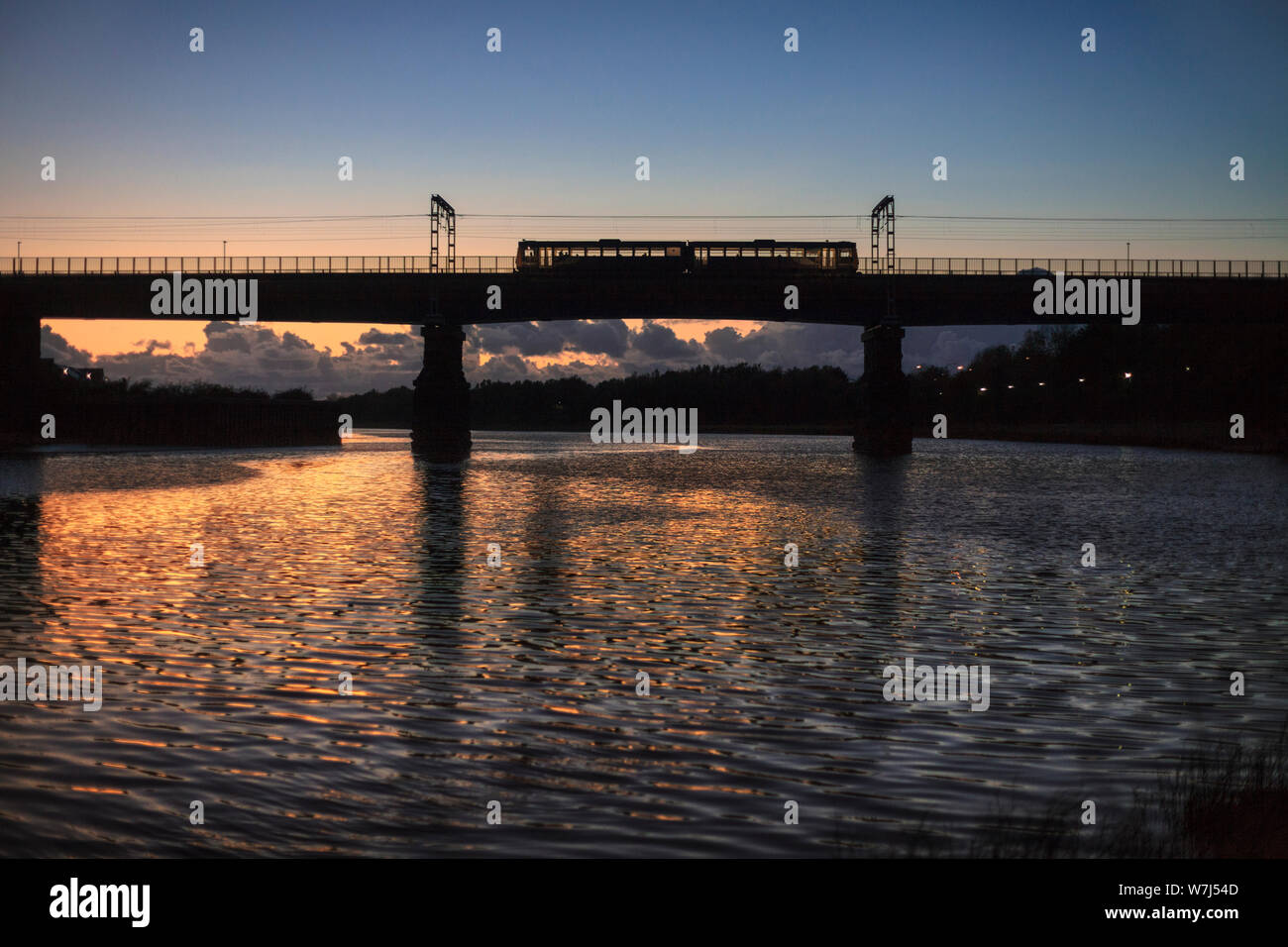 Arriva northern rail class 142 pacer train crossing Carlisle Bridge ...