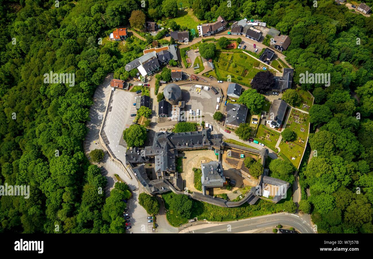 Aerial view, castle castle, castle complex, Solingen, Bergisches Land ...