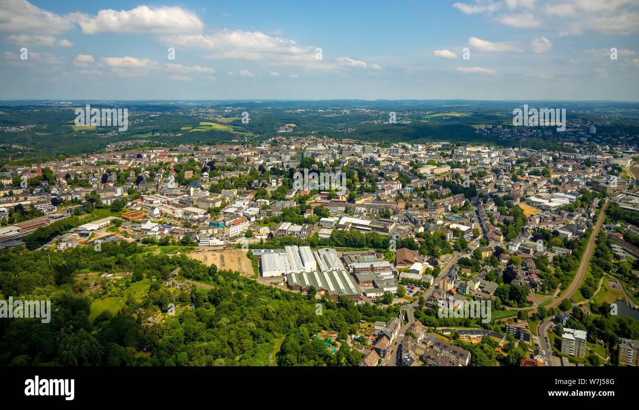Aerial view, city view, Remscheid, Bergisches Land, North Rhine ...