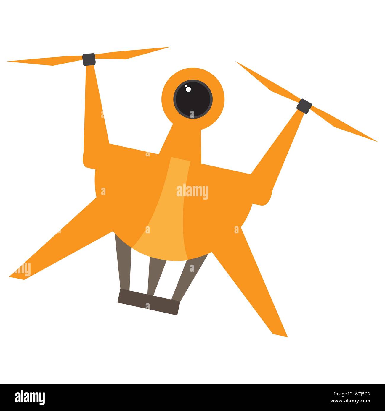 Isolated flying drone over a white background - Vector Stock Vector ...