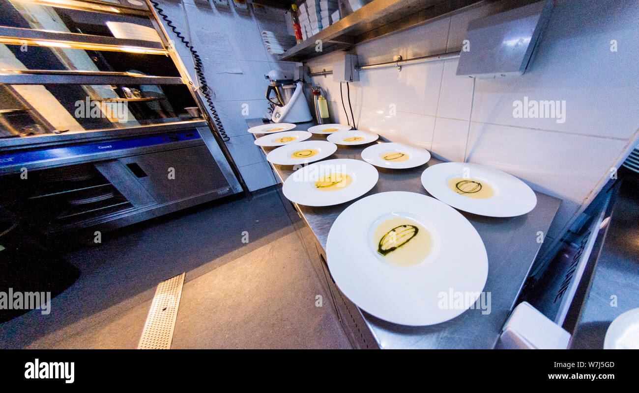 Fine dining. Closeup of food stylish. Restaurant serving Stock Photo ...
