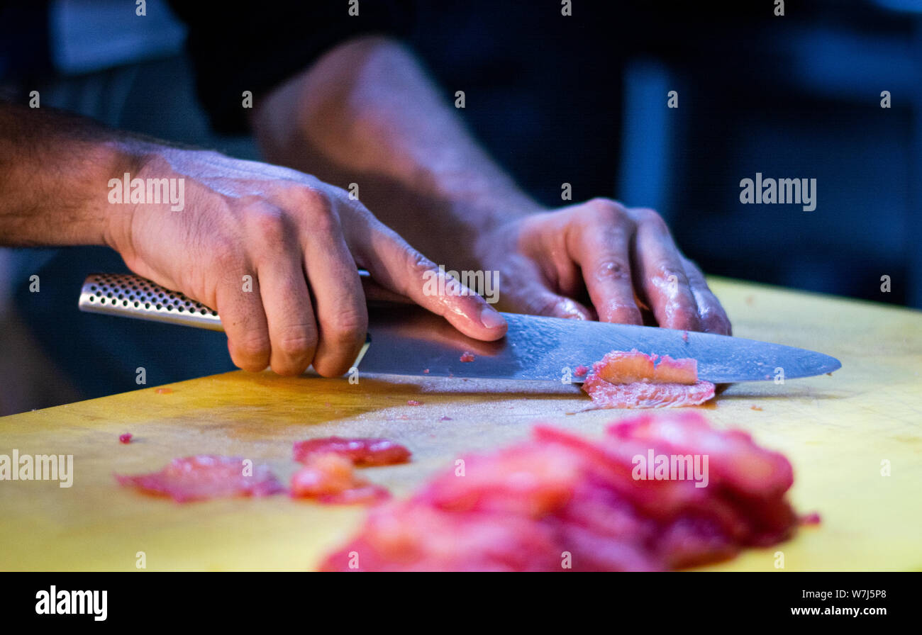 Fine dining. Closeup of food stylish. Restaurant serving Stock Photo ...