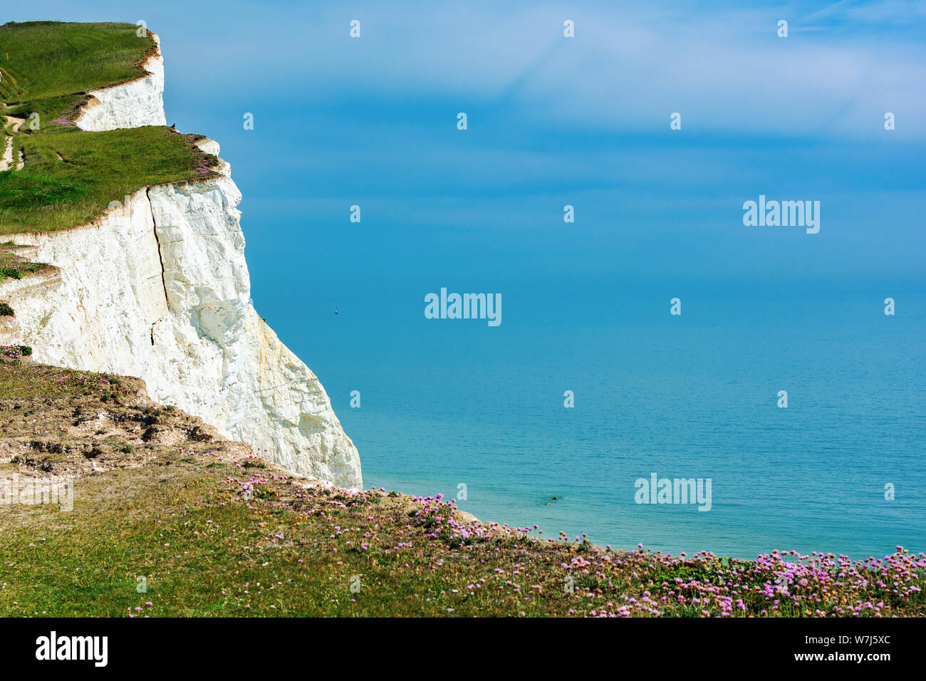 Chalk cliffs in Seaford Head Stock Photo - Alamy
