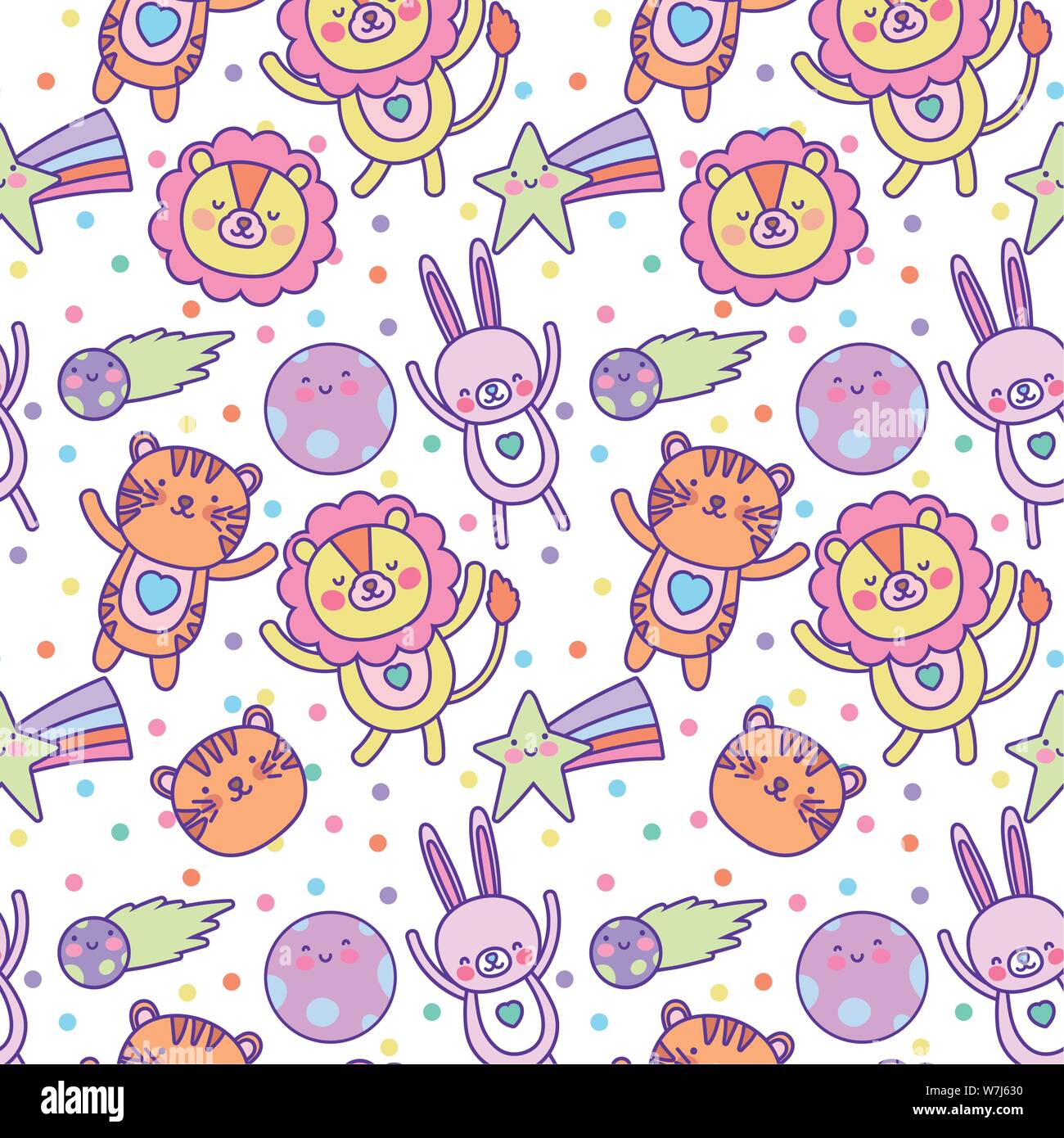 Cartoons background design, Kawaii expression cute character funny and ...