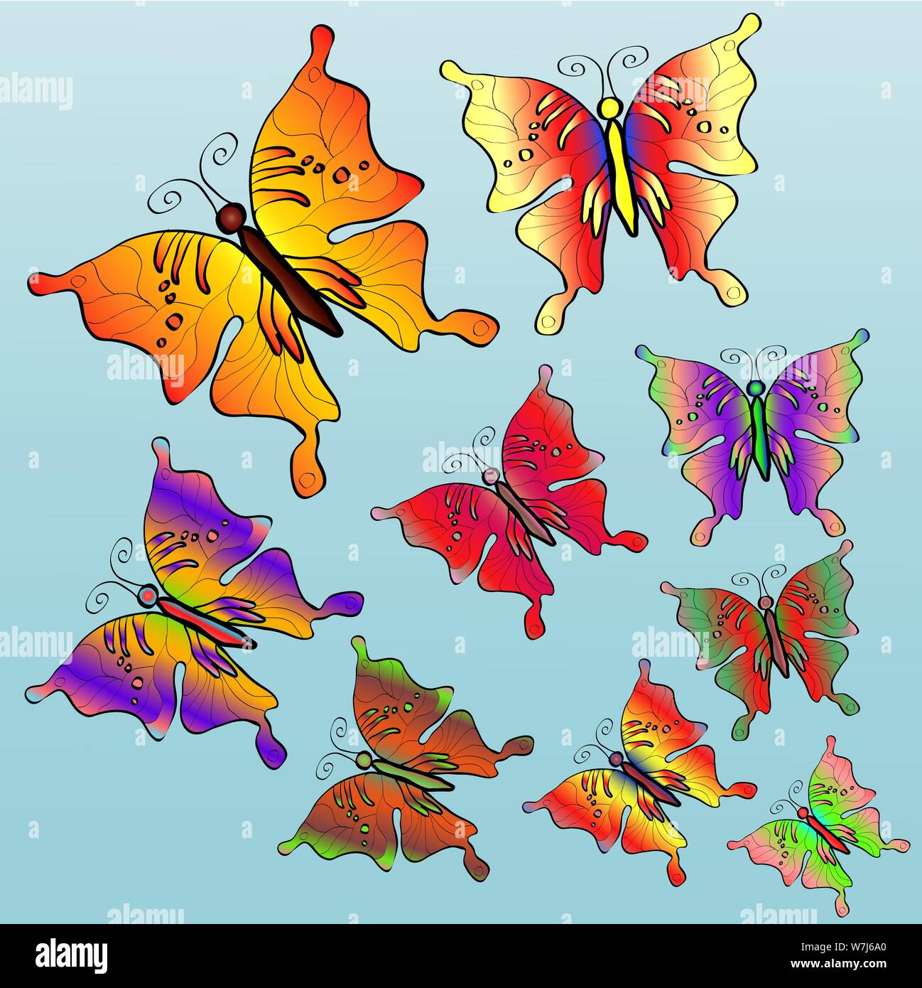 Nine insects Stock Vector Images - Alamy