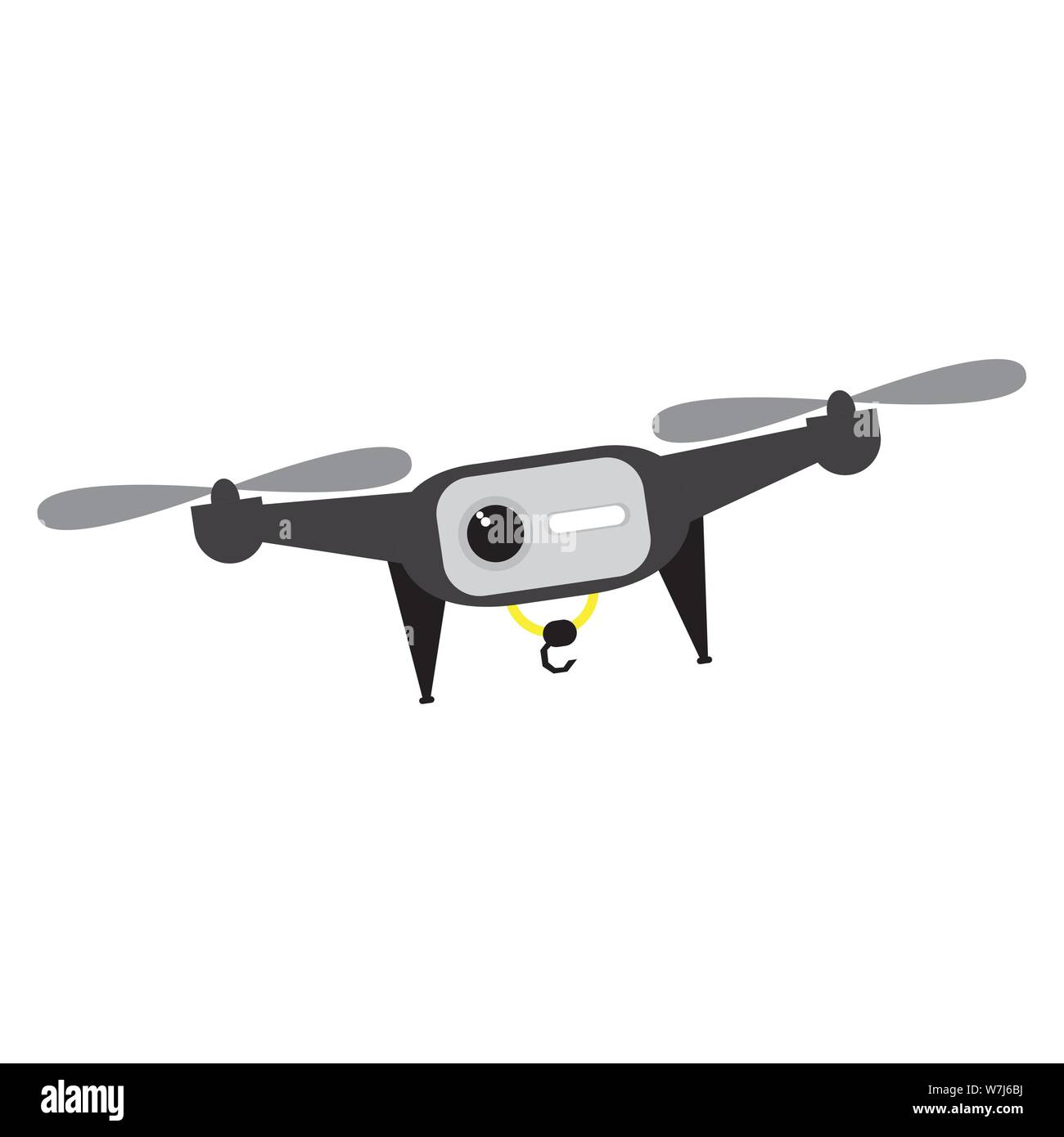 Isolated flying drone over a white background - Vector Stock Vector ...
