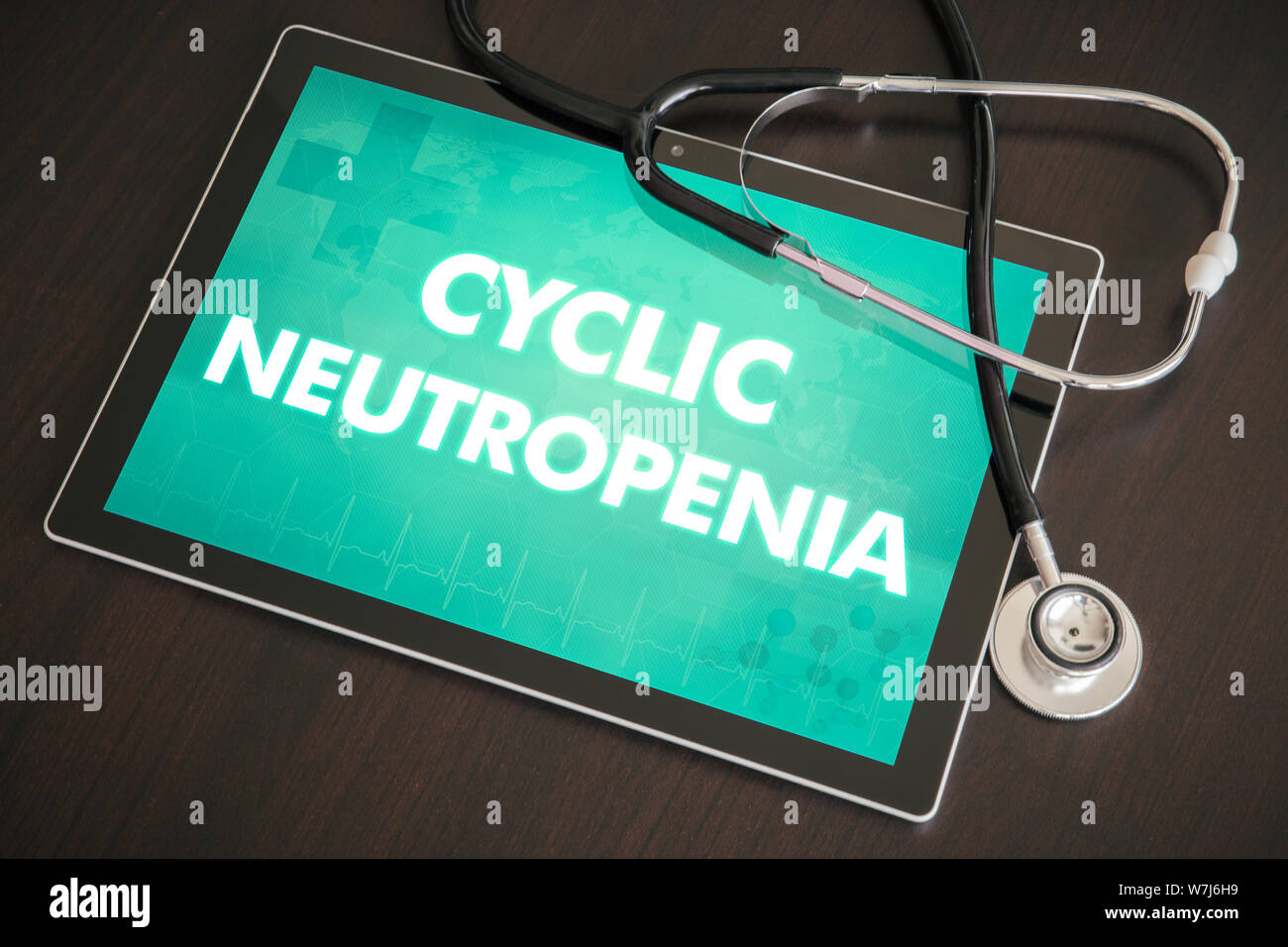 Cyclic neutropenia (cutaneous disease) diagnosis medical concept on ...