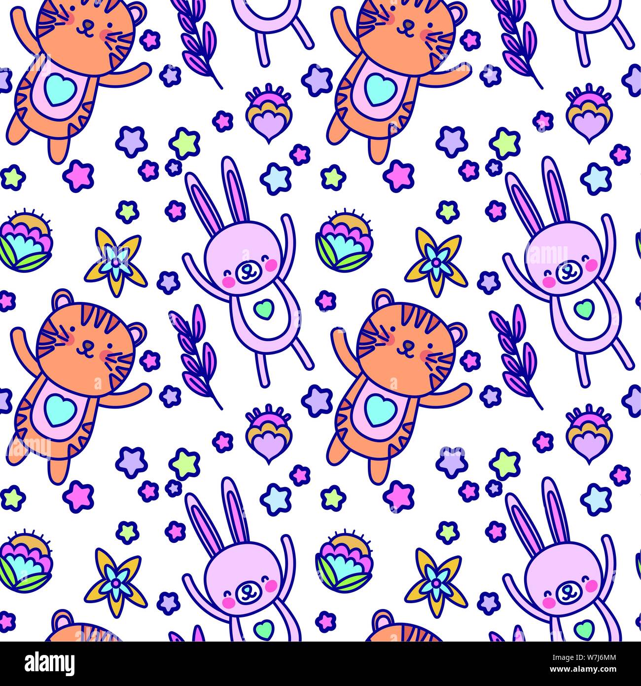 Cartoons background design, Kawaii expression cute character funny and ...