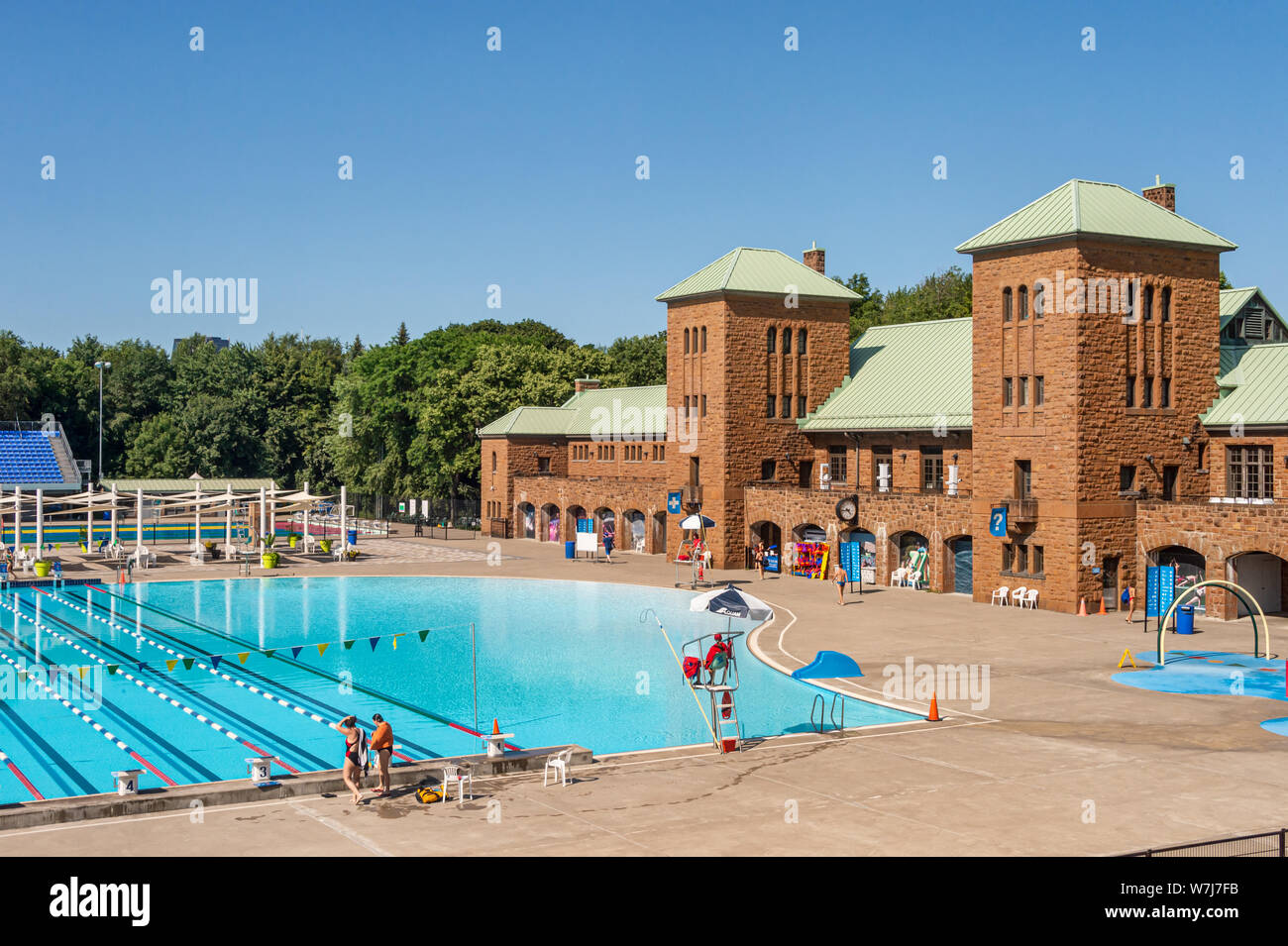 Montreal, CA - 1 August 2019: Jean Drapeau swimming pool in Park Jean ...