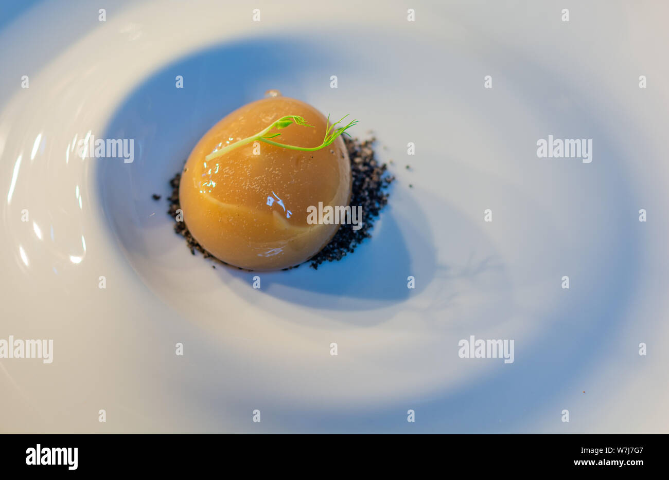 Fine dining. Closeup of food stylish. Restaurant serving Stock Photo ...