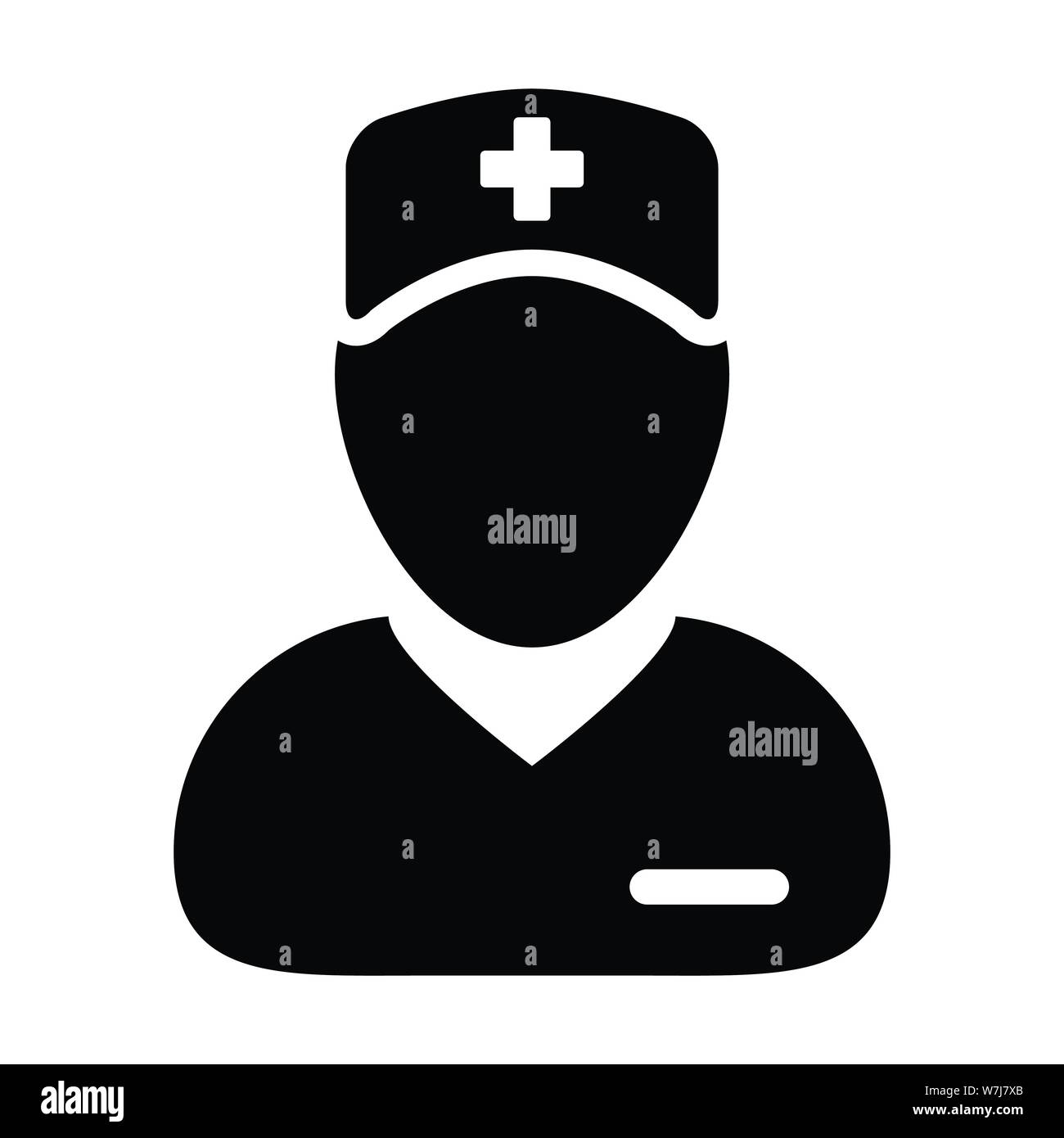 Doctor icon vector male person profile avatar with a stethoscope for ...