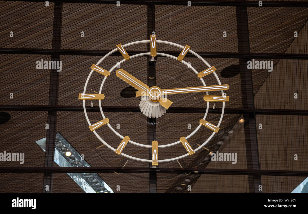 Rotterdam Netherlands, July 1st, 2019. Rotterdam Centraal, Clock ...