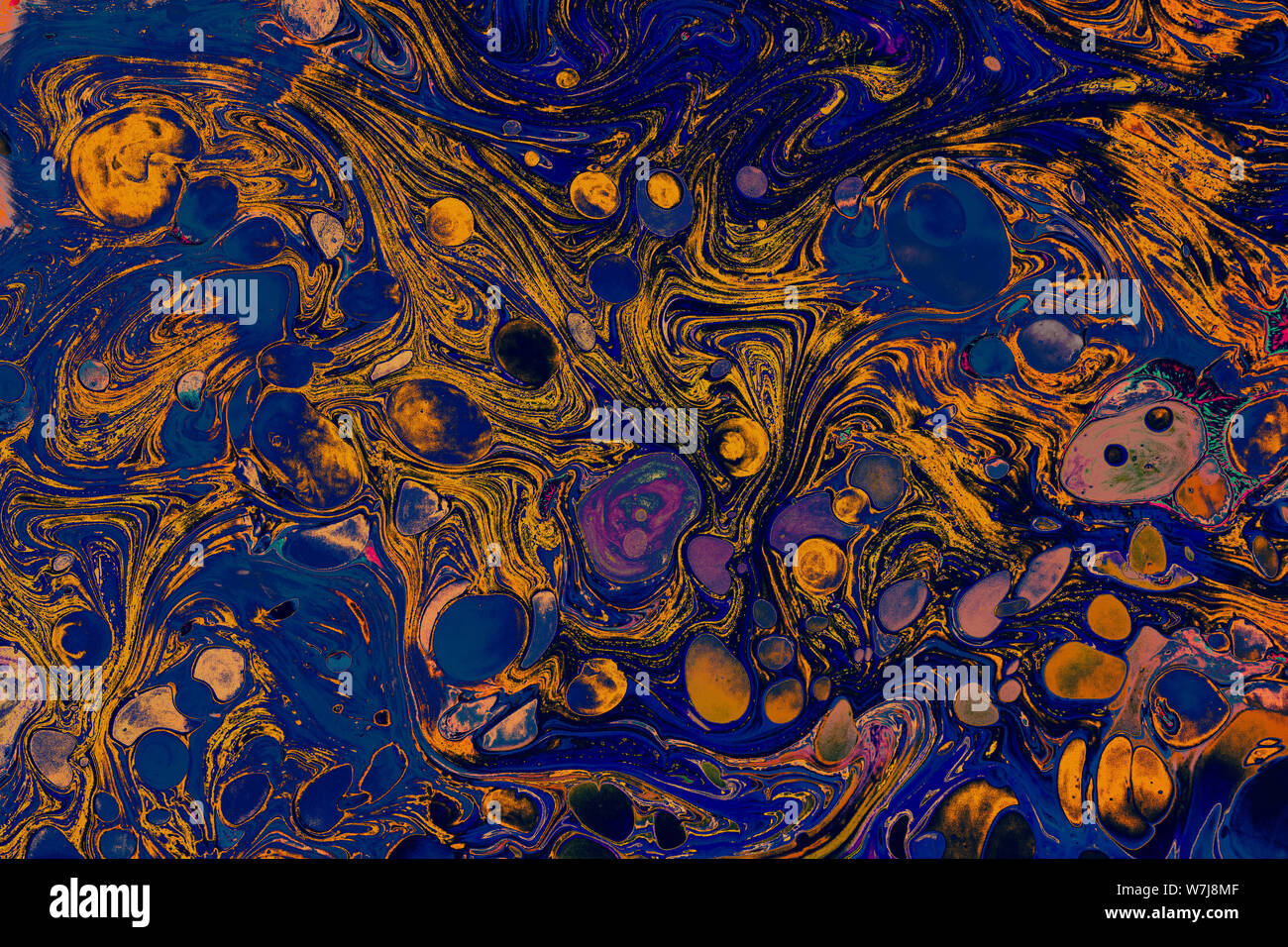 Traditional Ottoman Turkish abstract marbling art patterns as ...