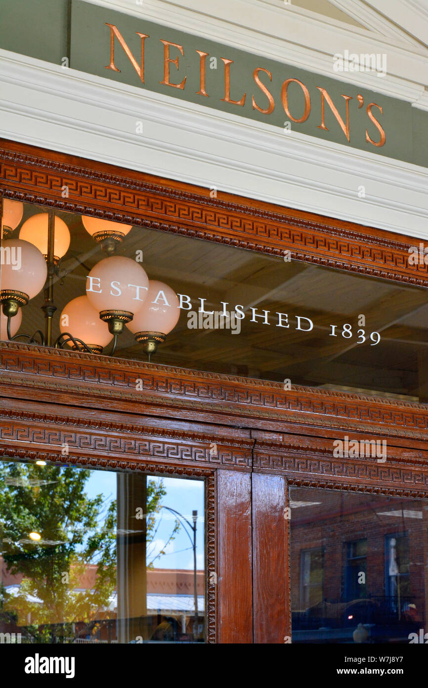 The store sign and entrance to the oldest continuously running ...