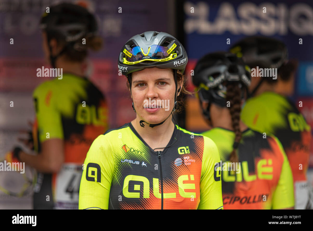 Romy Kasper of Ale Cipollini before racing in the Prudential RideLondon ...