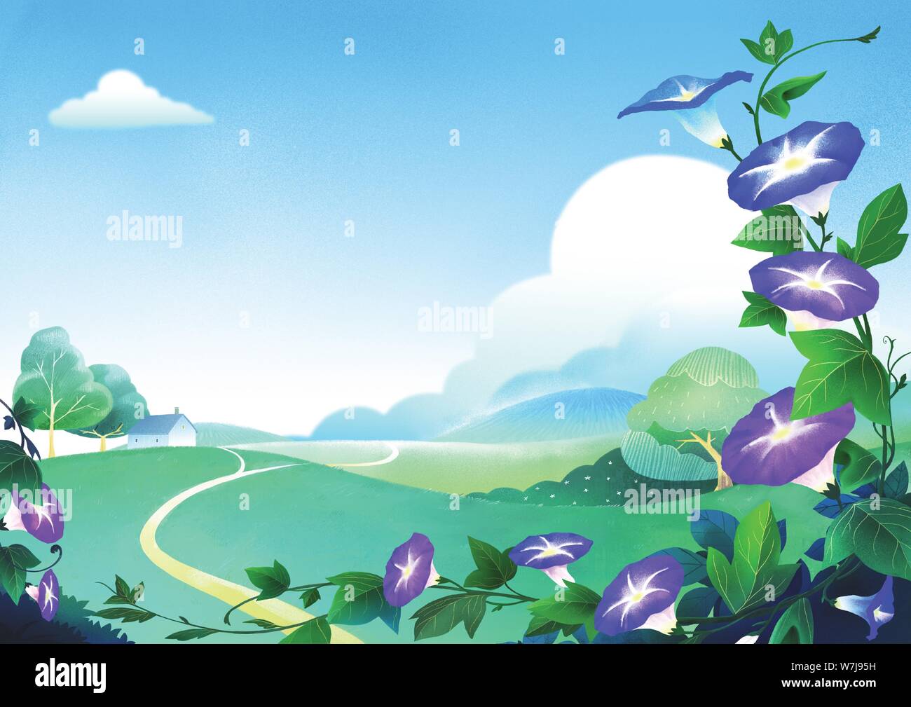 Beautiful nature landscape in summer season vector illustration 009 ...