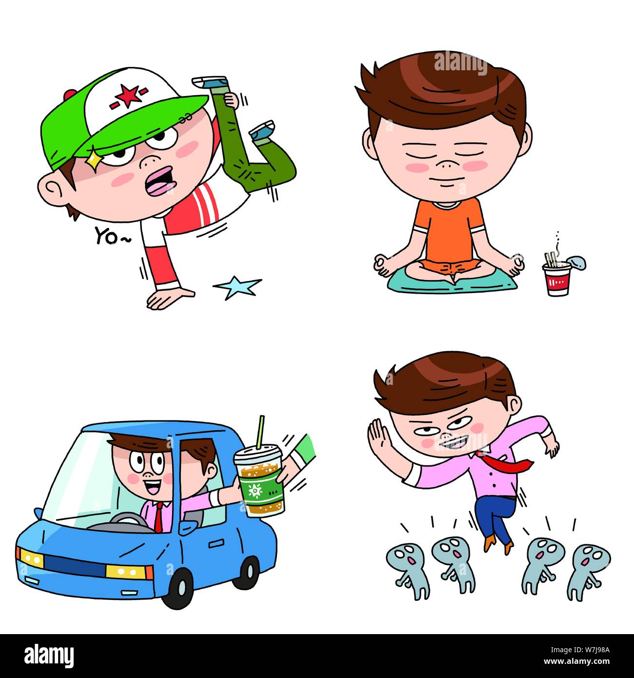 Set of expressions emotions, funny cartoon style illustration 011 Stock ...