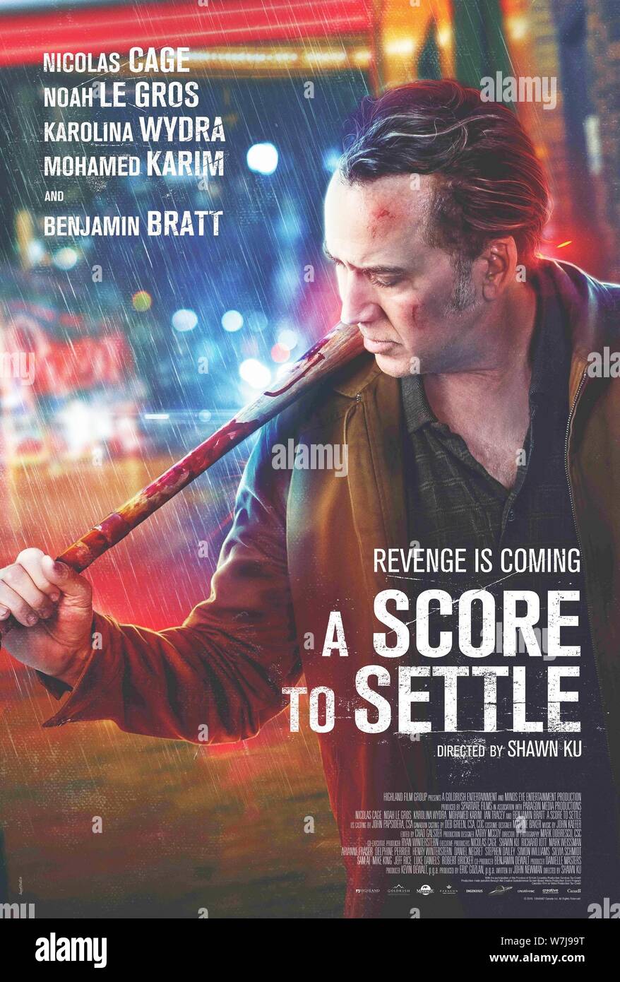 A SCORE TO SETTLE, poster, Nicolas Cage, 2019. ph: Andy Schlamp ...