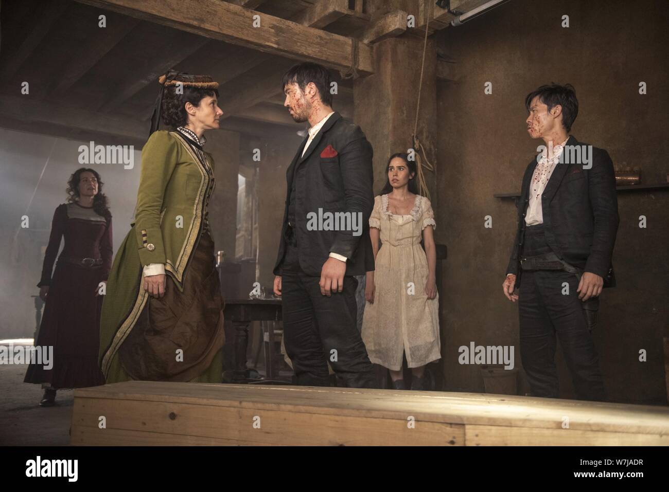 WARRIOR, Andrew Koji (center), Rachel Colwell (2nd from right), 'The ...