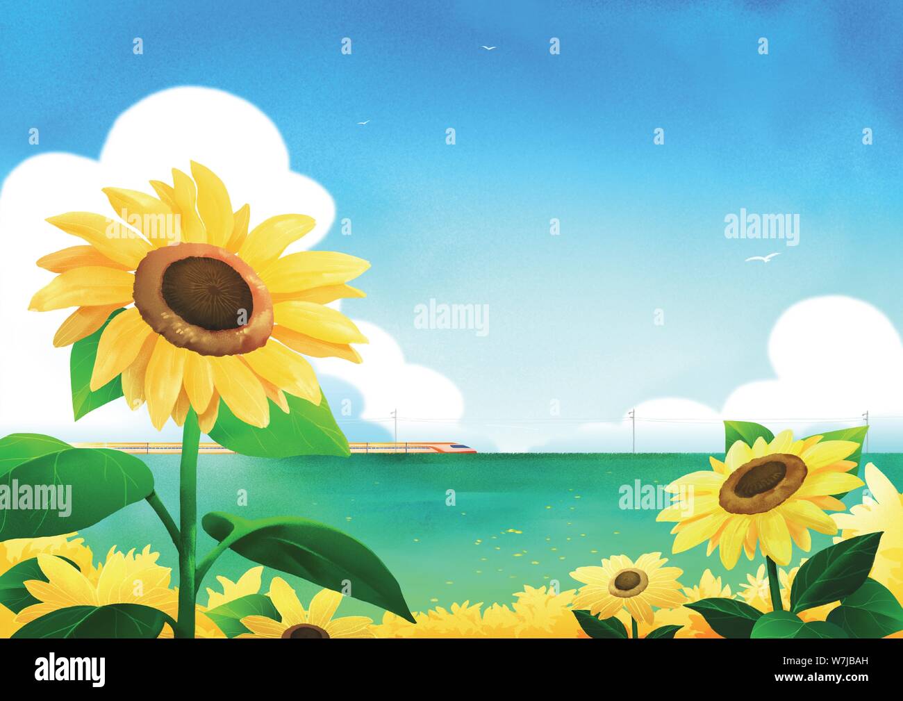 Beautiful nature landscape in summer season vector illustration 010 ...
