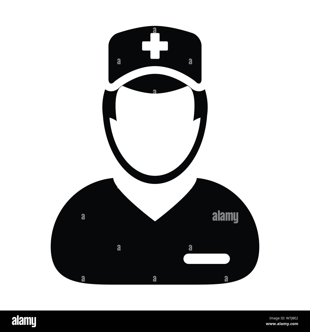 Surgeon icon vector male person profile avatar with a stethoscope for ...