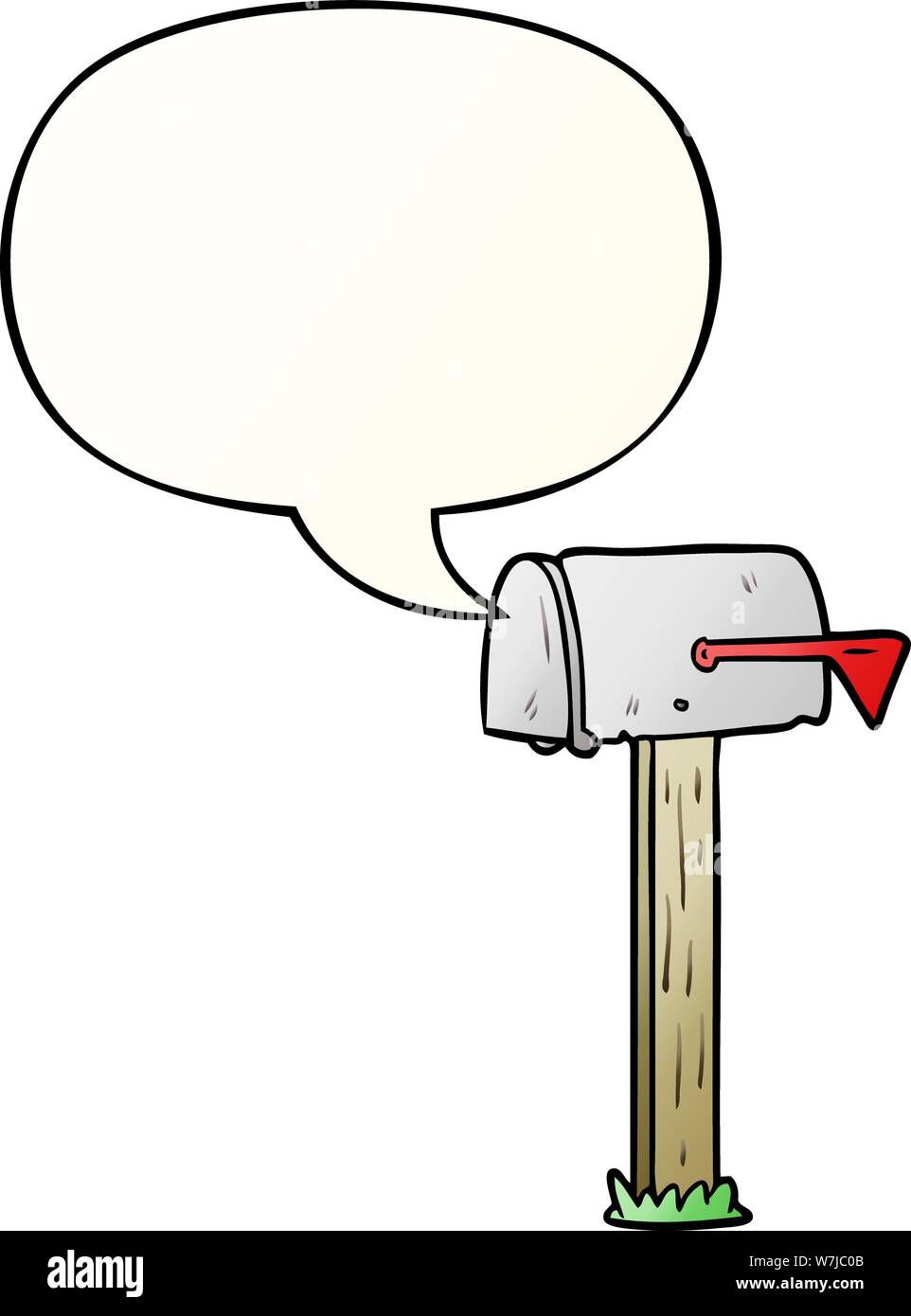 cartoon mailbox with speech bubble in smooth gradient style Stock ...