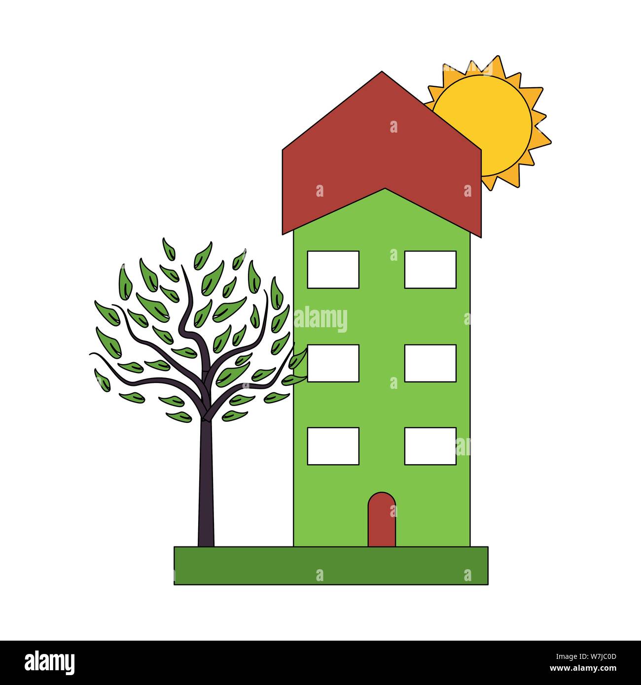 urban house residence home cartoon Stock Vector Image & Art - Alamy