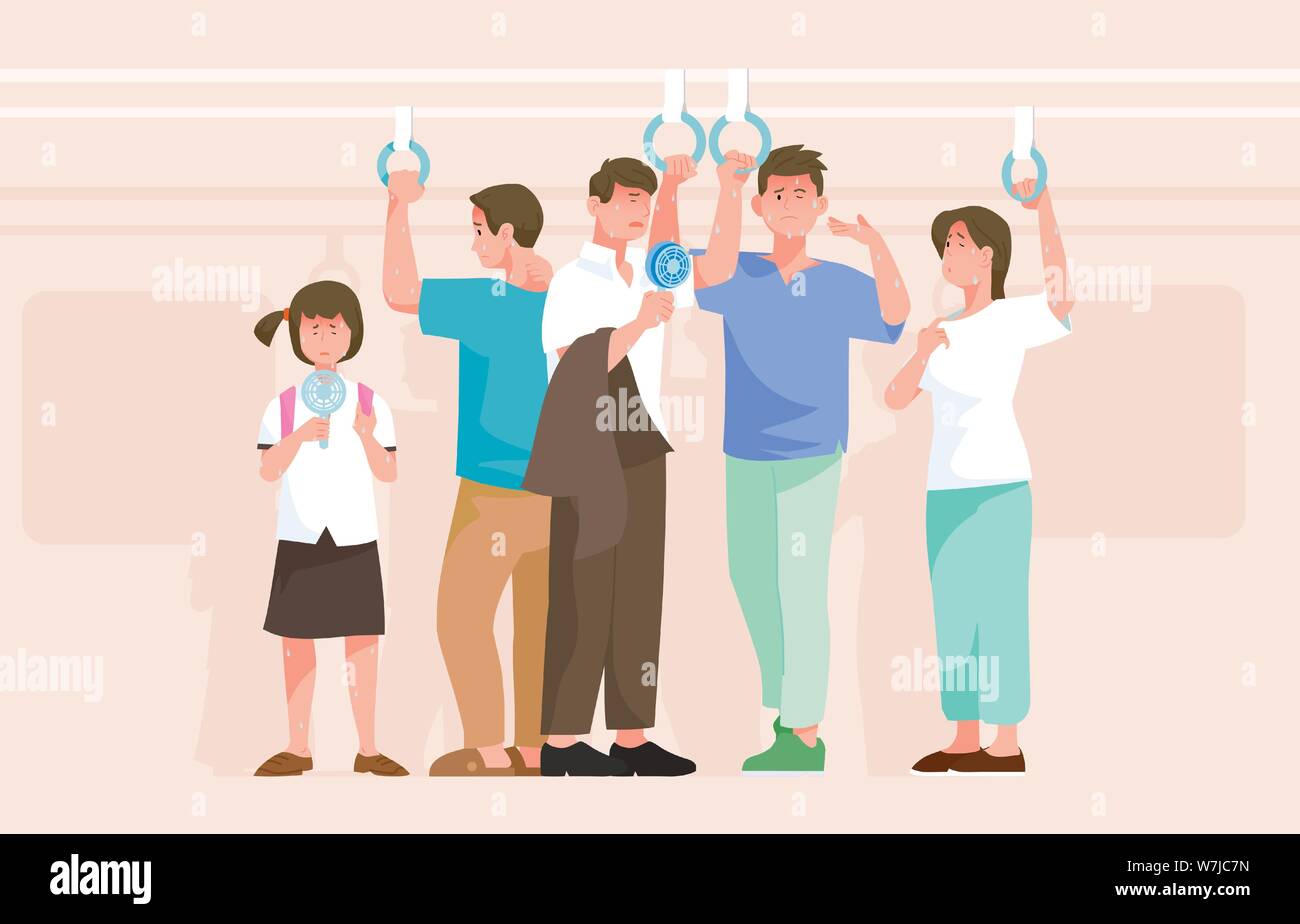 Man woman summer heat Stock Vector Images - Alamy