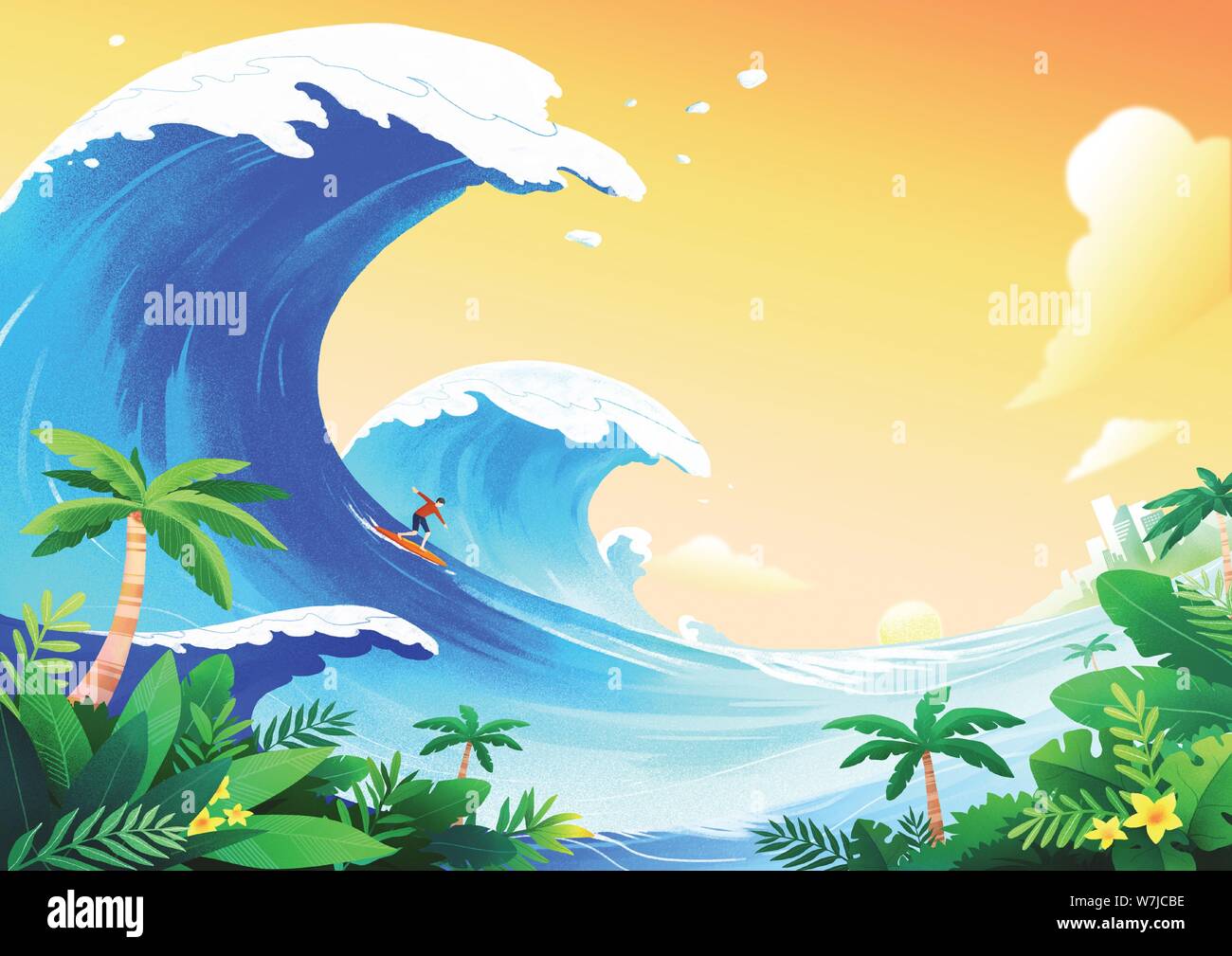Beautiful nature landscape in summer season vector illustration 005 ...