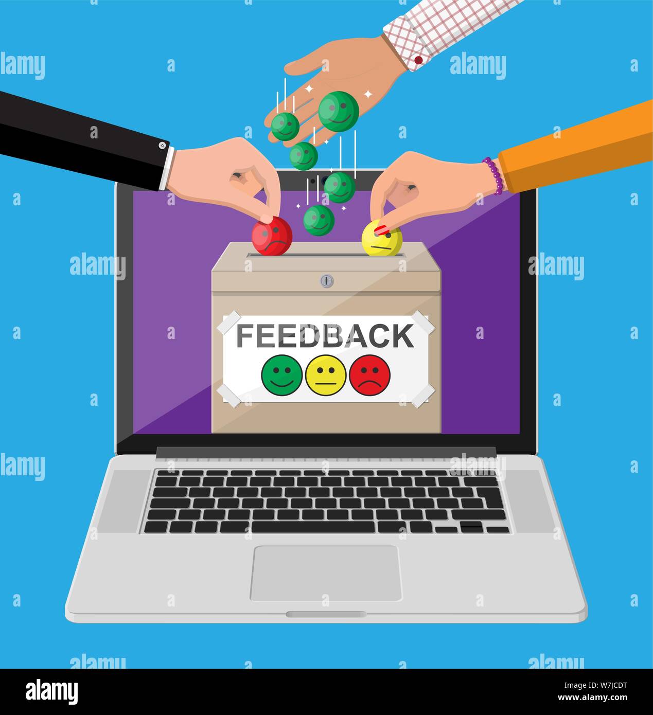 Online survey laptop Stock Vector Images - Alamy