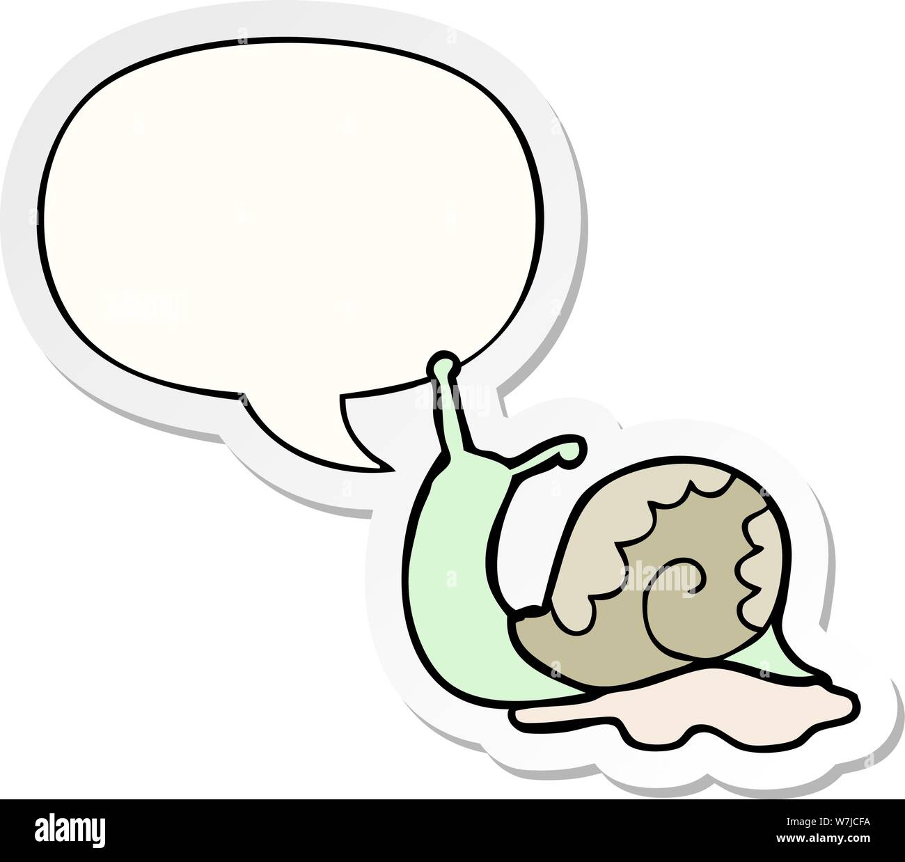 cartoon snail with speech bubble sticker Stock Vector Image & Art - Alamy