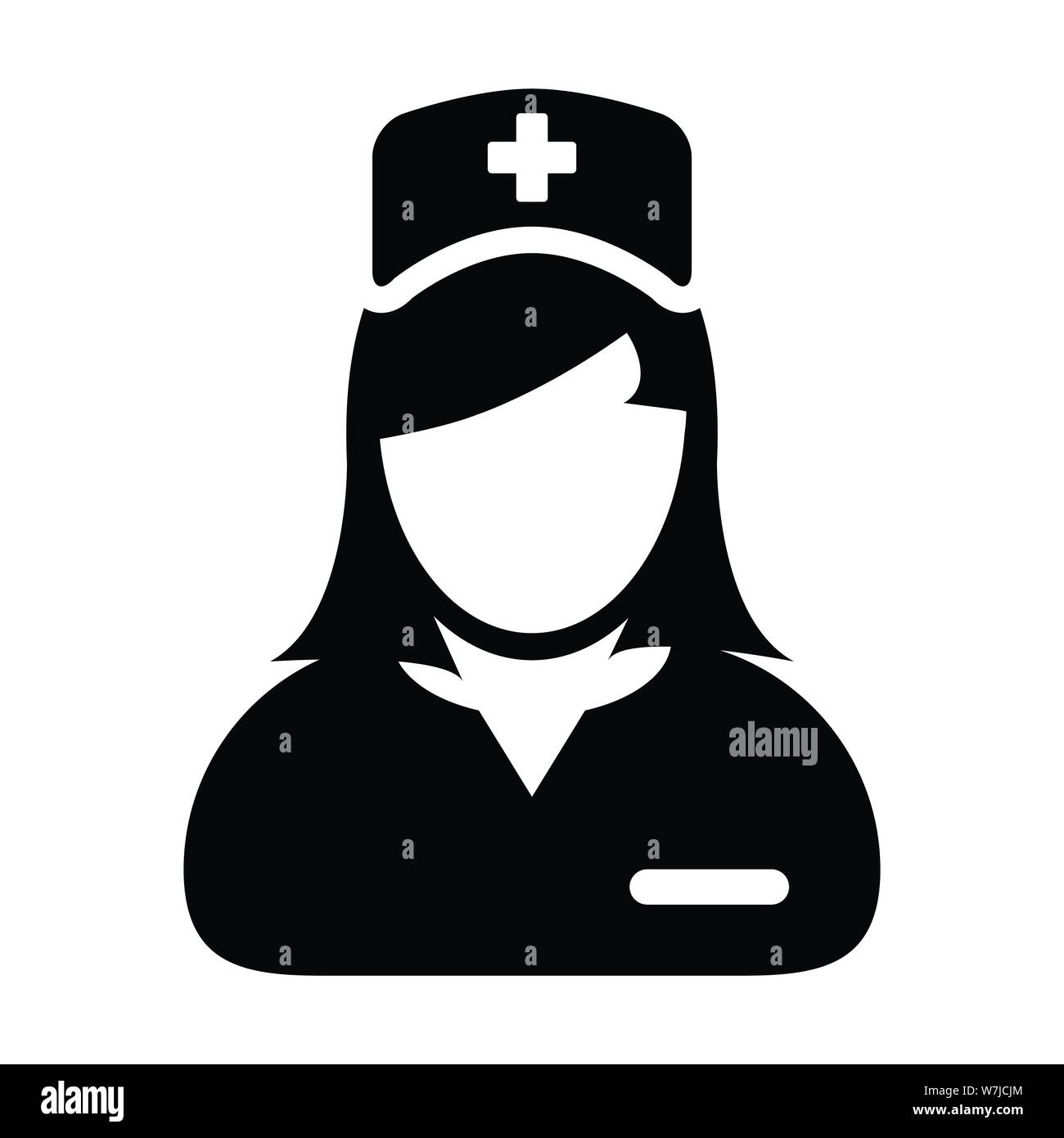 Medical assistant icon vector female person profile avatar with a ...