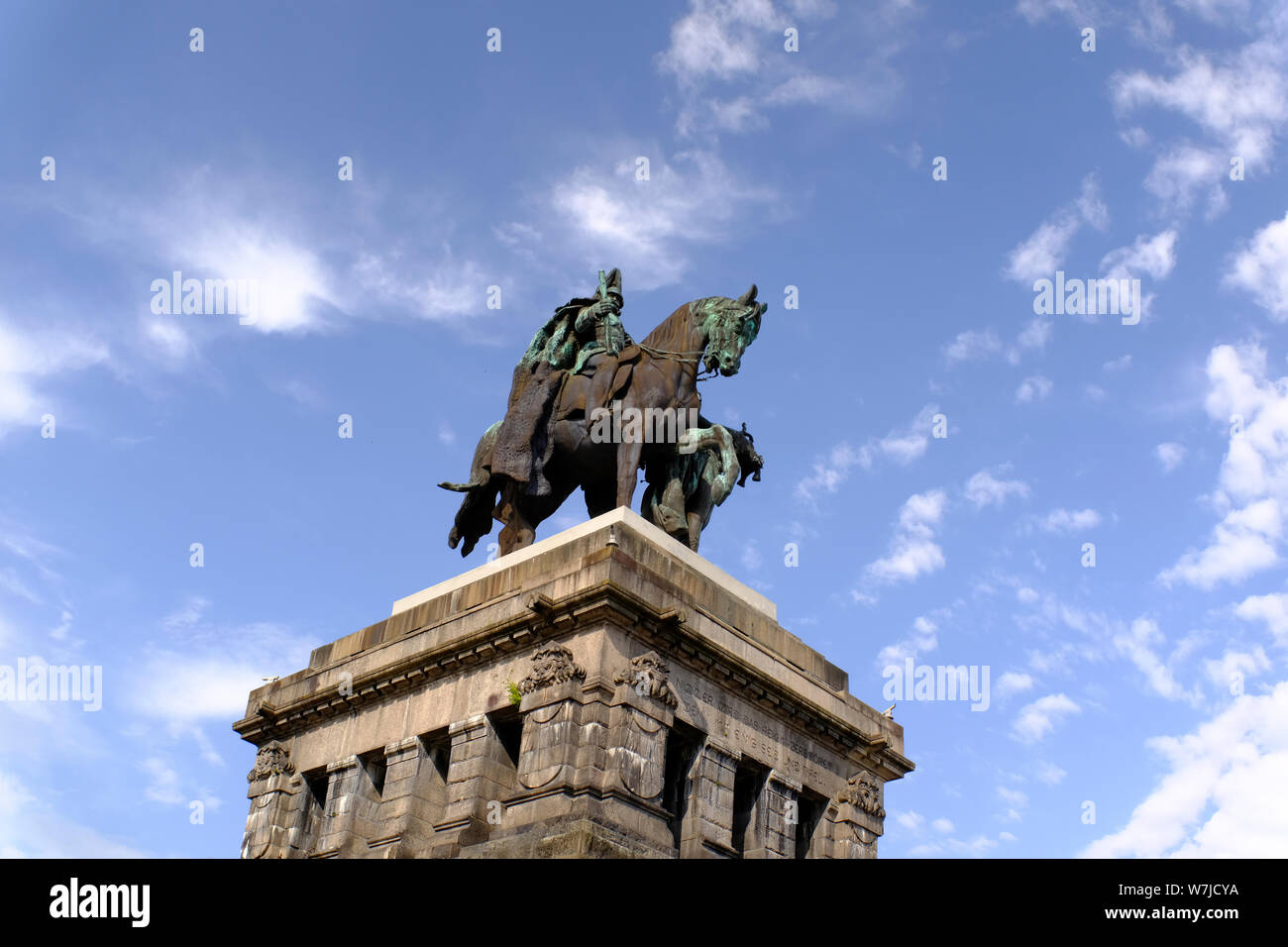 The Kaiser Wilhelm Monument at Deutsches Eck, Koblenz, Germany Stock ...