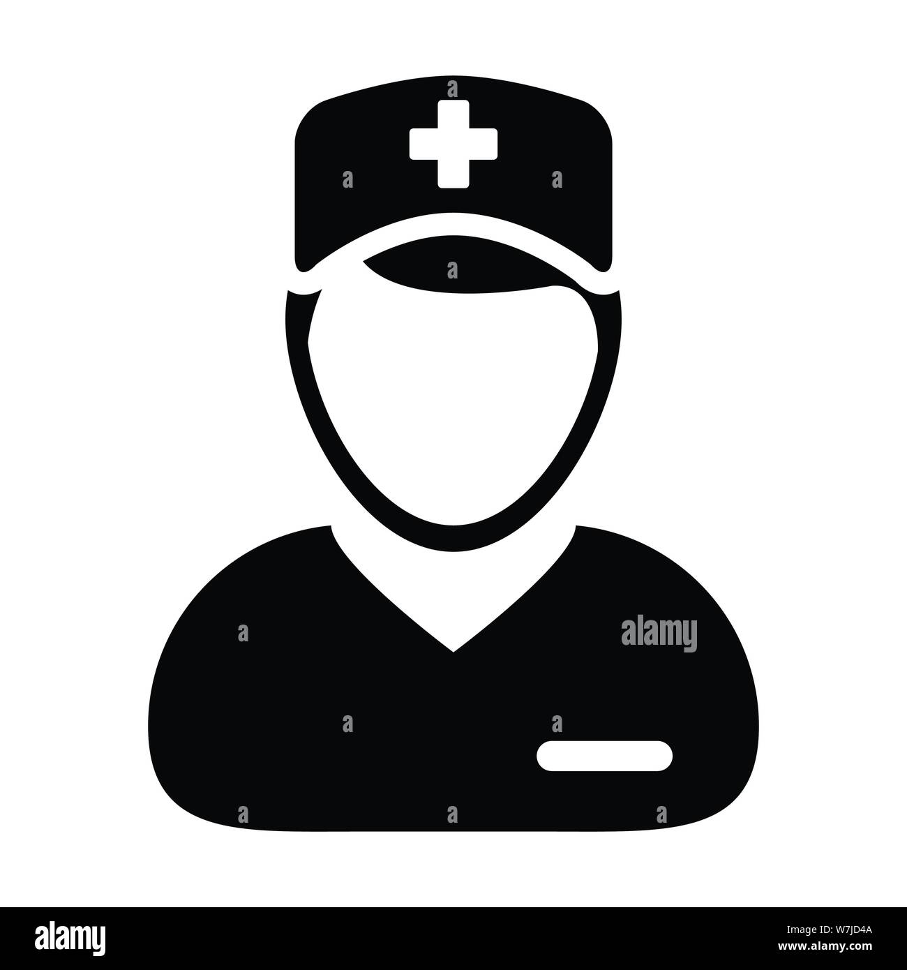 Nurse icon vector male person profile avatar with a stethoscope for ...
