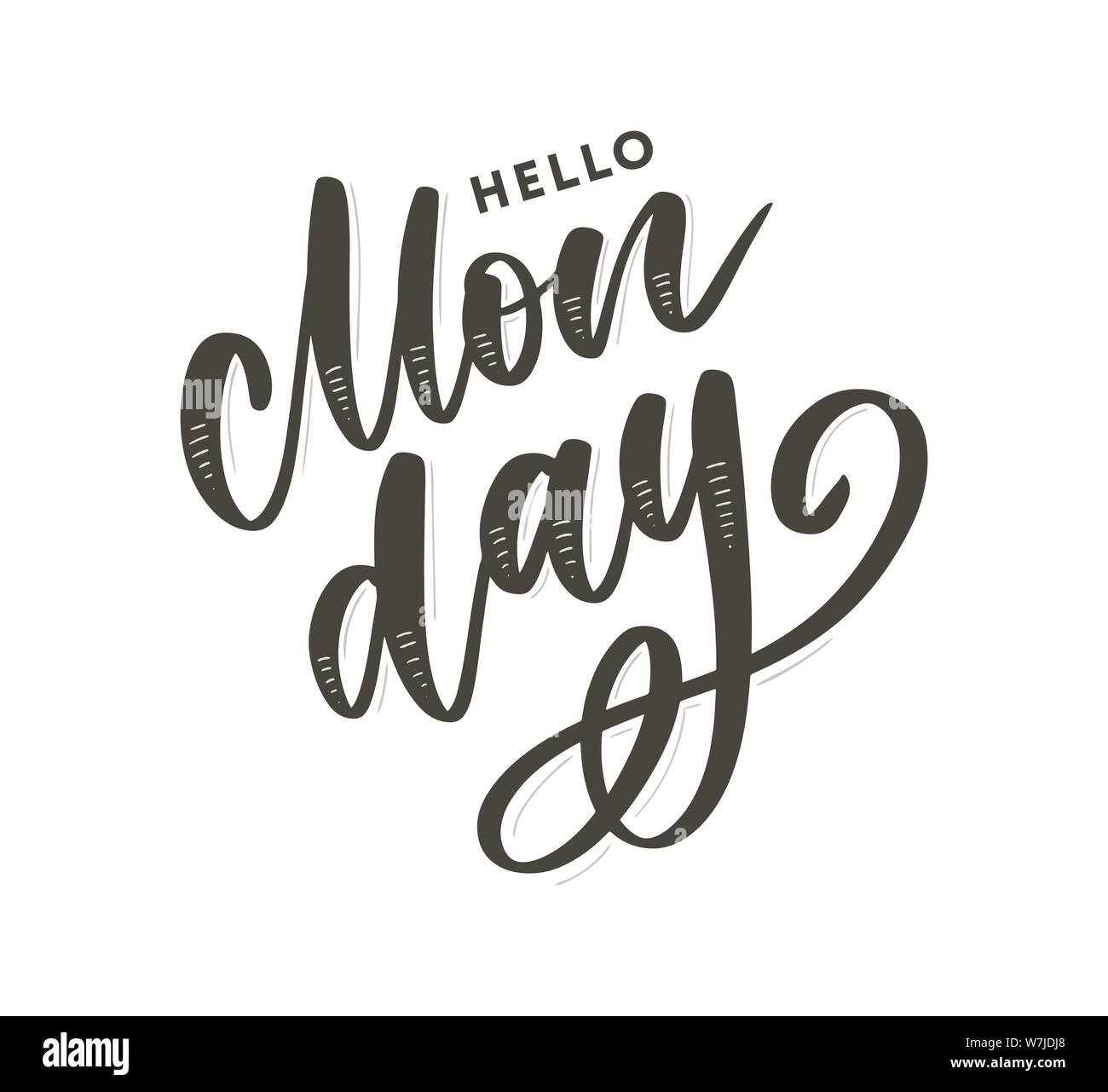 Hello Monday - inspirational lettering design for posters, flyers, t ...
