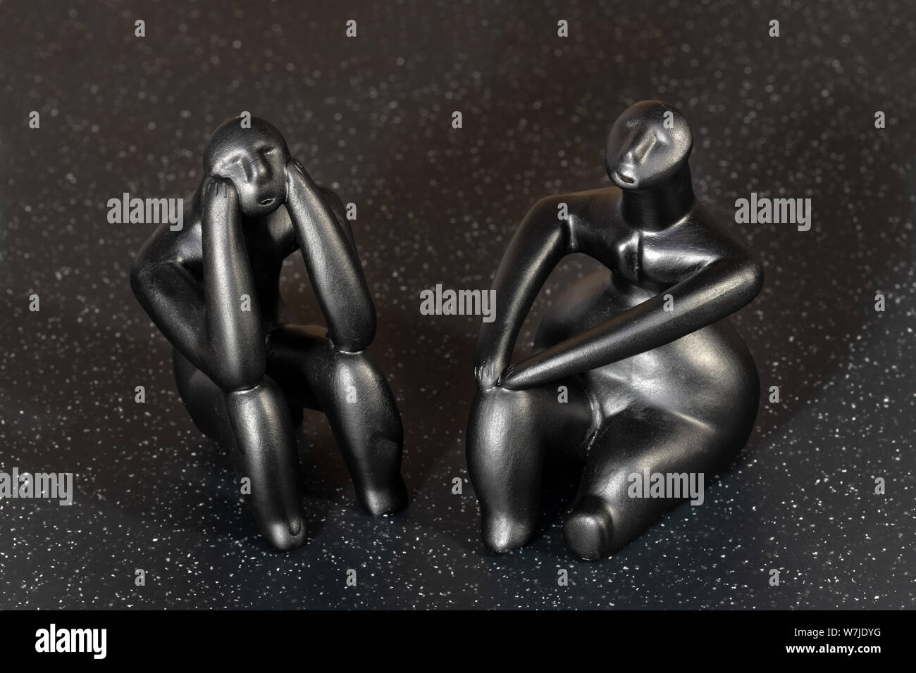 The Thinker and the Sitting Woman replica statues, part of Hamangia ...