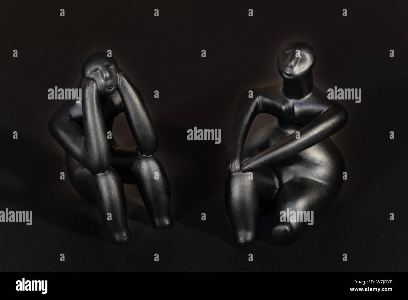 The Thinker and the Sitting Woman replica statues, part of Hamangia ...