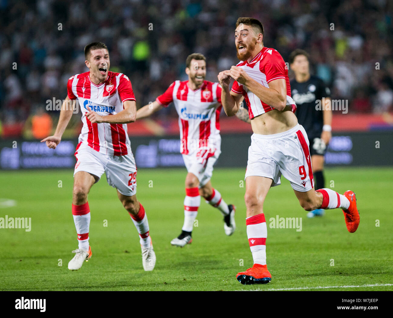 Pavkov of Red Star Belgrade celebrates after scoring his goal in 44th ...