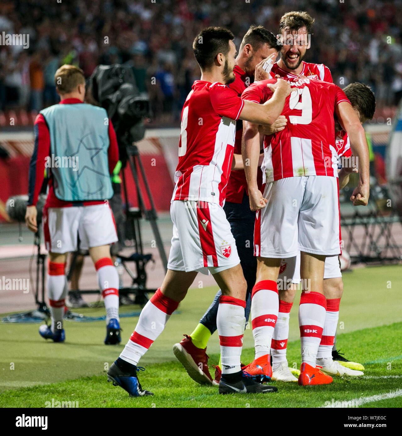 Pavkov of Red Star Belgrade celebrates after scoring his goal in 44th ...