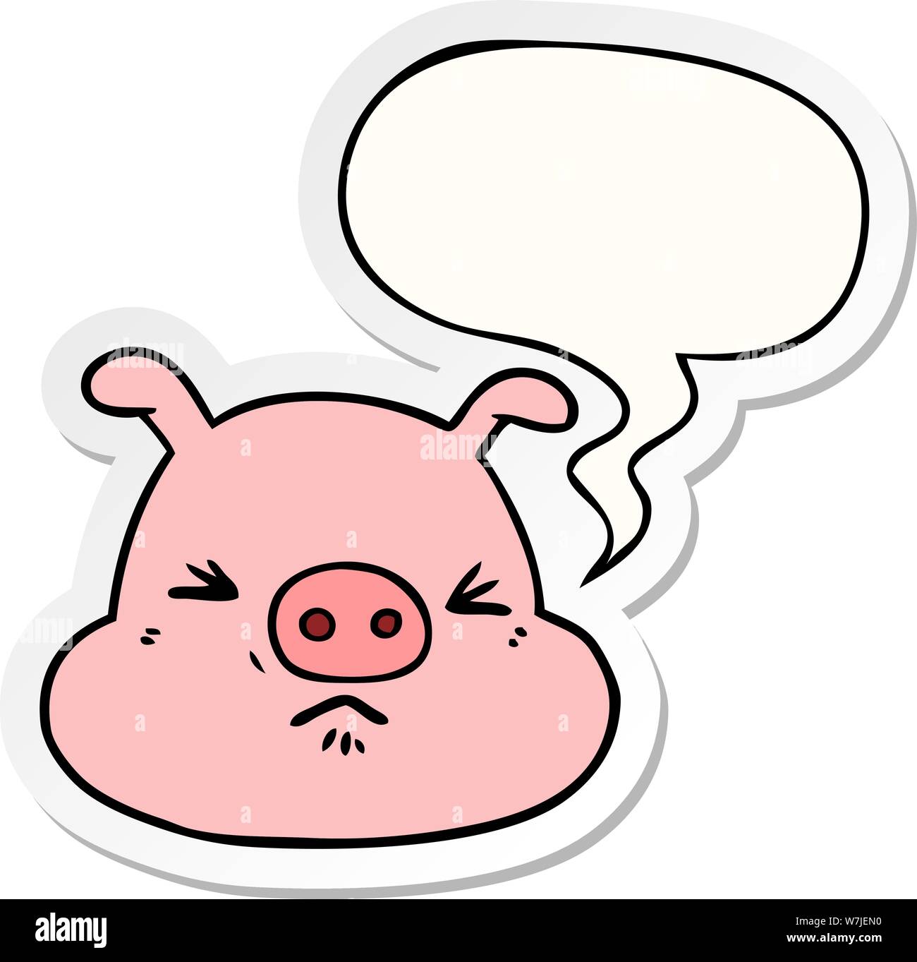 Cartoon Pig Head On A Stick