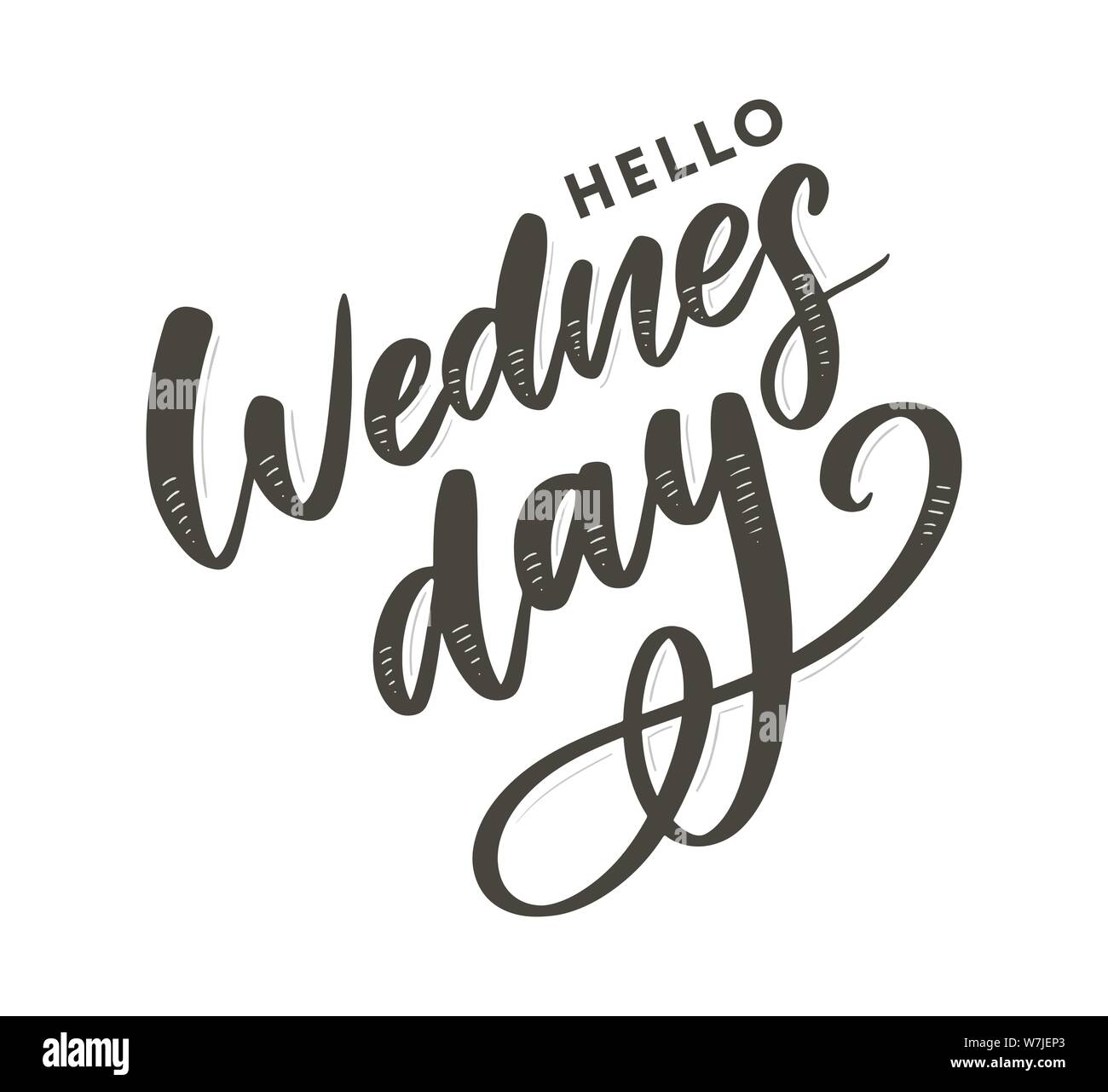 Wednesday words. Quote design. Hand drawn ink lettering Stock Vector ...