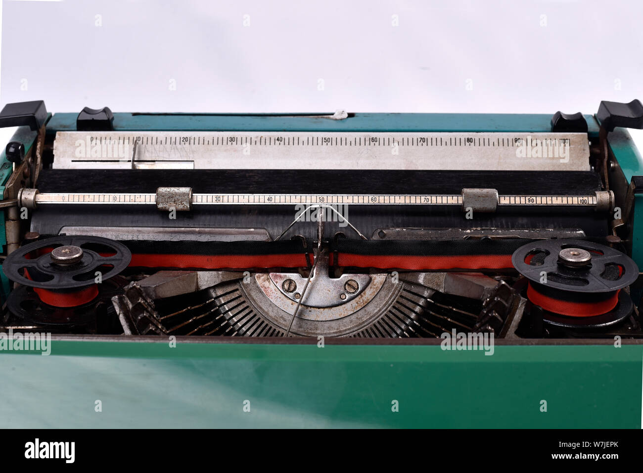 vintage Retro Old Typewriter on White Background Stock Photo - Alamy