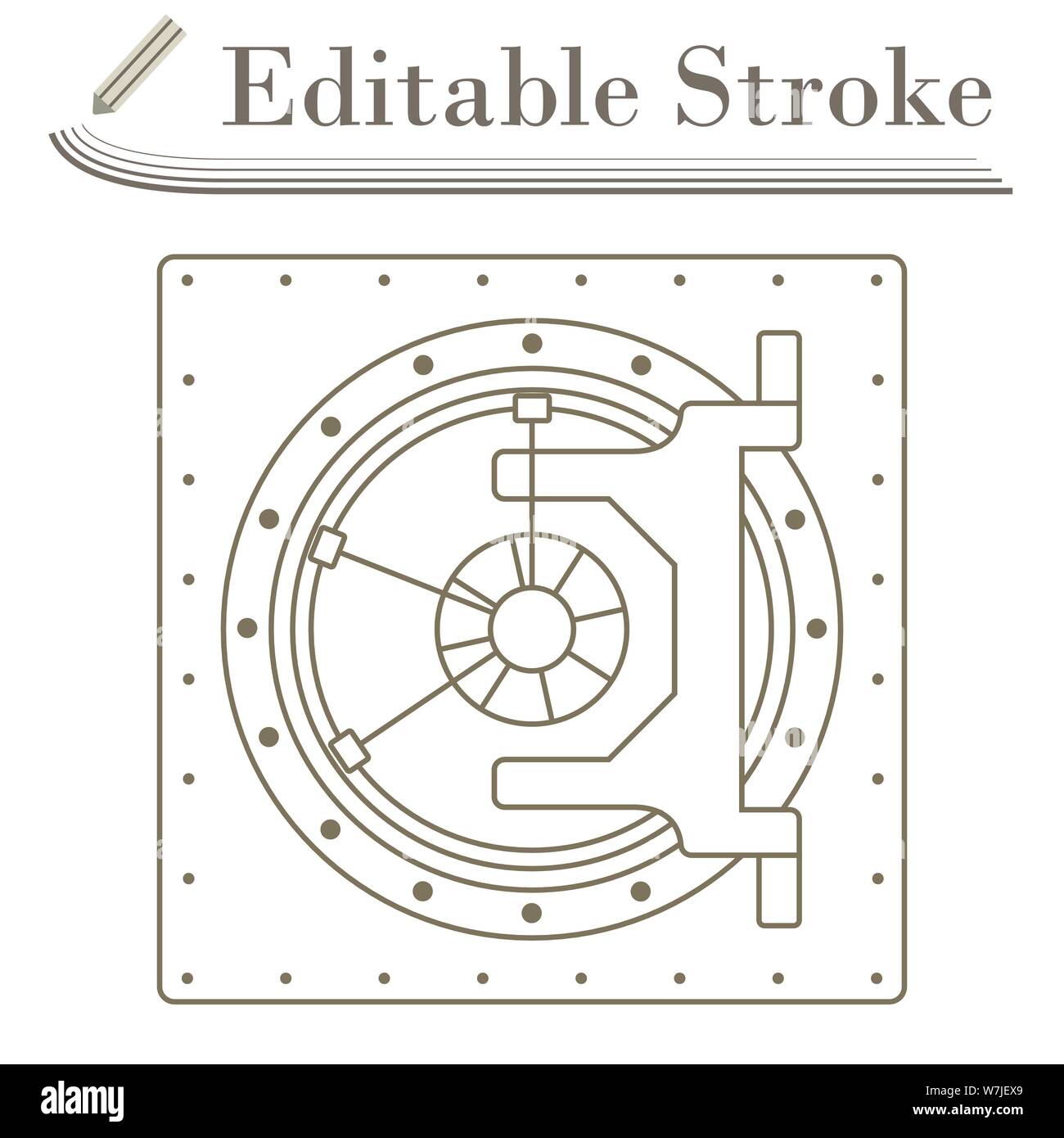 Safe Icon. Editable Stroke Simple Design. Vector Illustration Stock ...