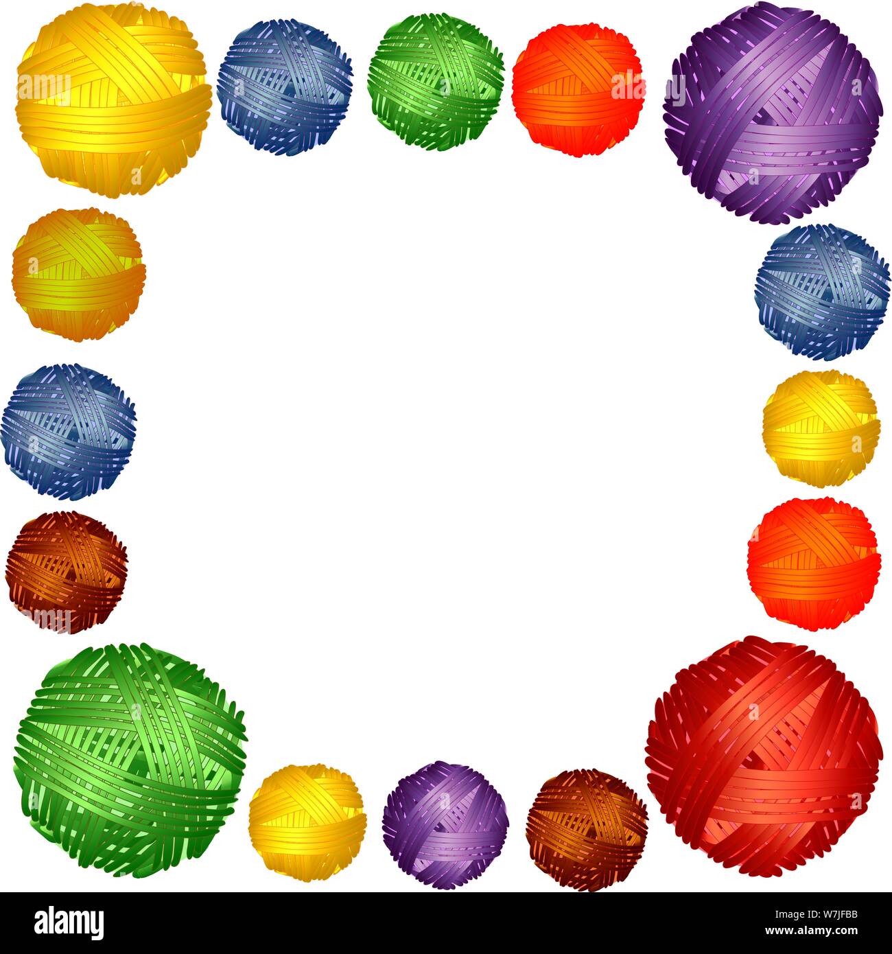 Square Frame of multi-colored wool balls Stock Vector Image & Art - Alamy