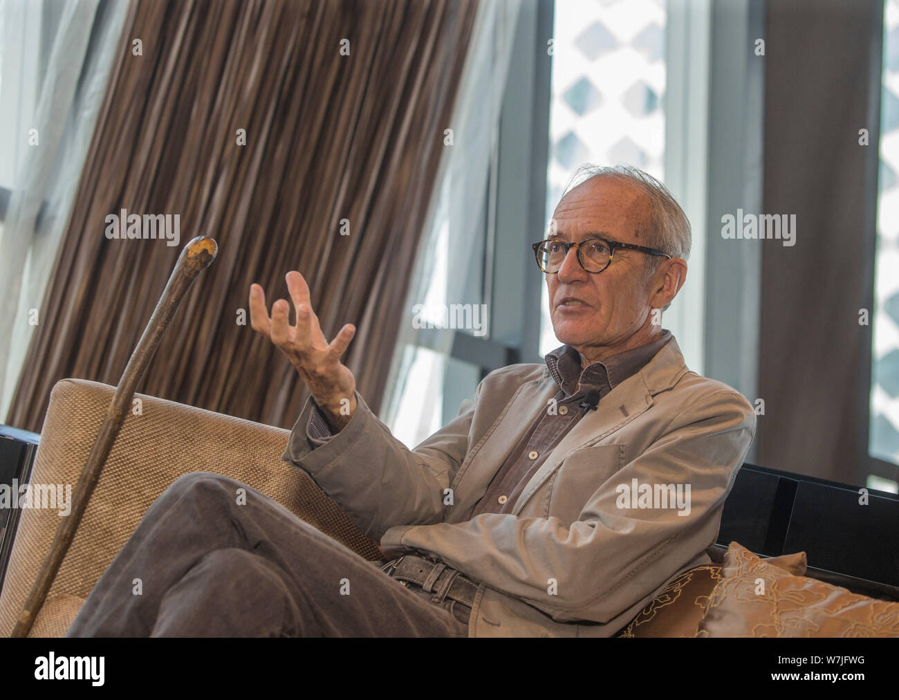 French architect Denis Laming is pictured in Wuhan city, central China ...